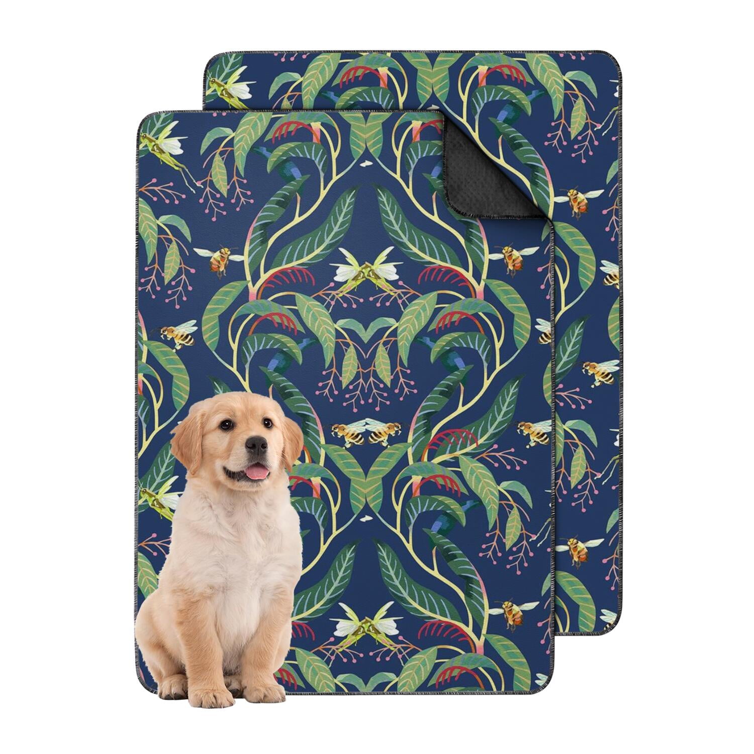 Non-Slip Absorbent Pads for Pet Floors, Tropical Hibiscus and Palm ...