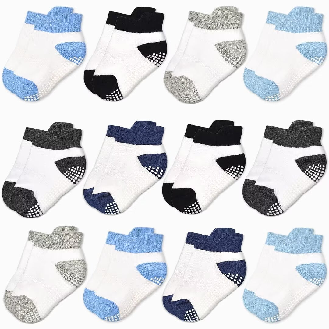 Non-Slip Baby Socks Infant Girls Boys Ankle Anti Slip Socks With Grips ...