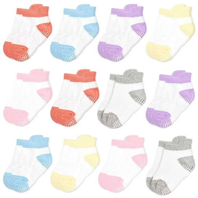 Non-Slip Baby Socks Infant Girls Boys Ankle Anti Slip Socks With Grips ...