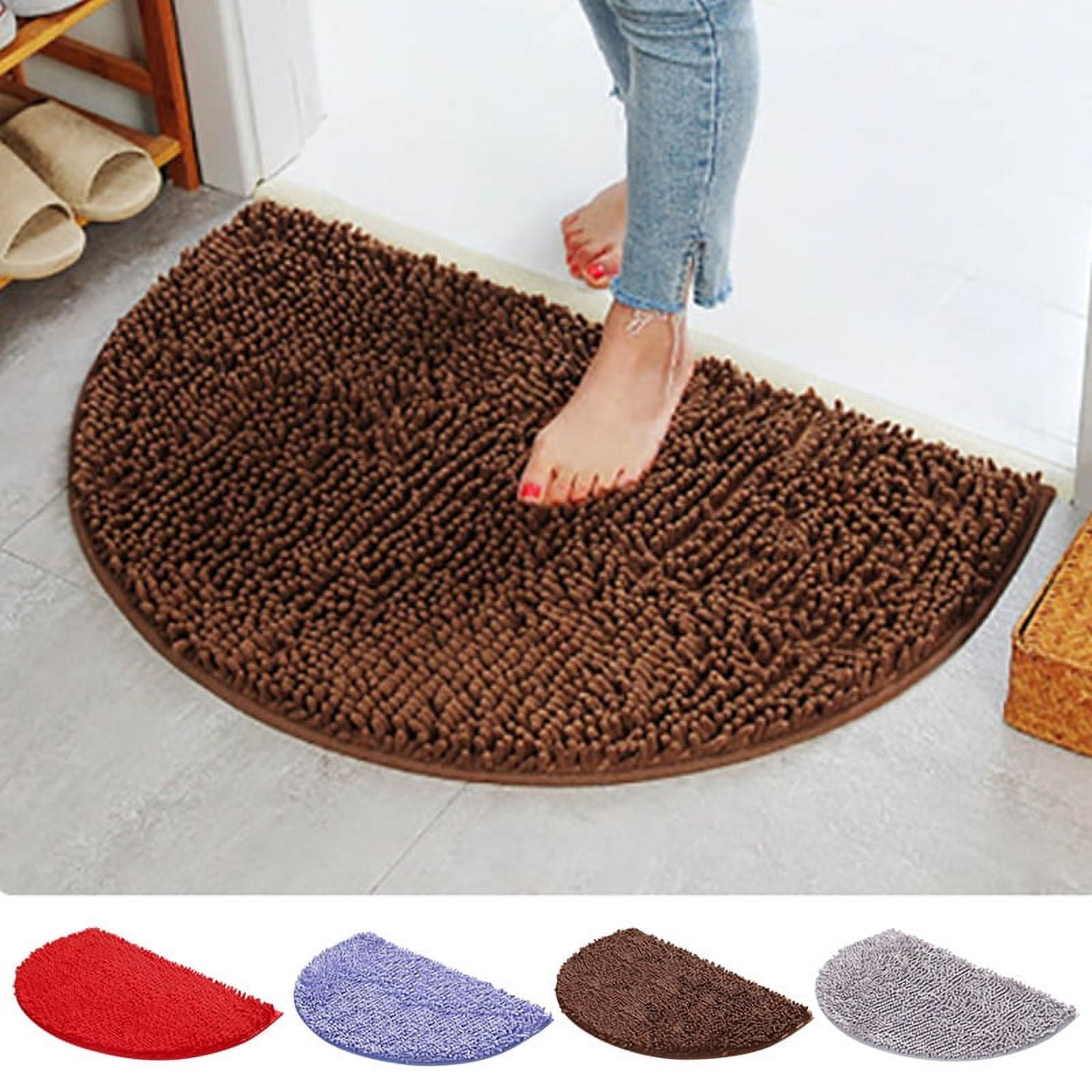 Non-Slip Bath Mat 40x60cm,Chenille Soft Microfibers Bathroom Mats ...