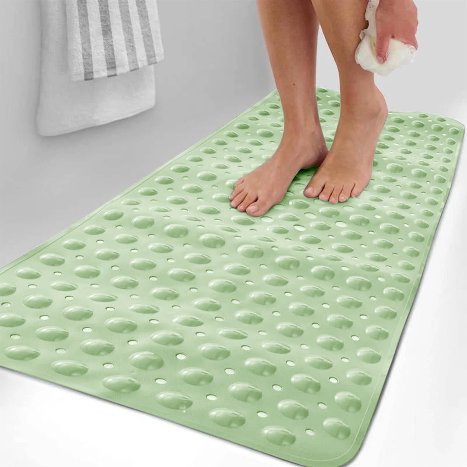 Non-Slip Bath Mat for Bathtub & Shower | Extra Long PVC Bath Mat with ...