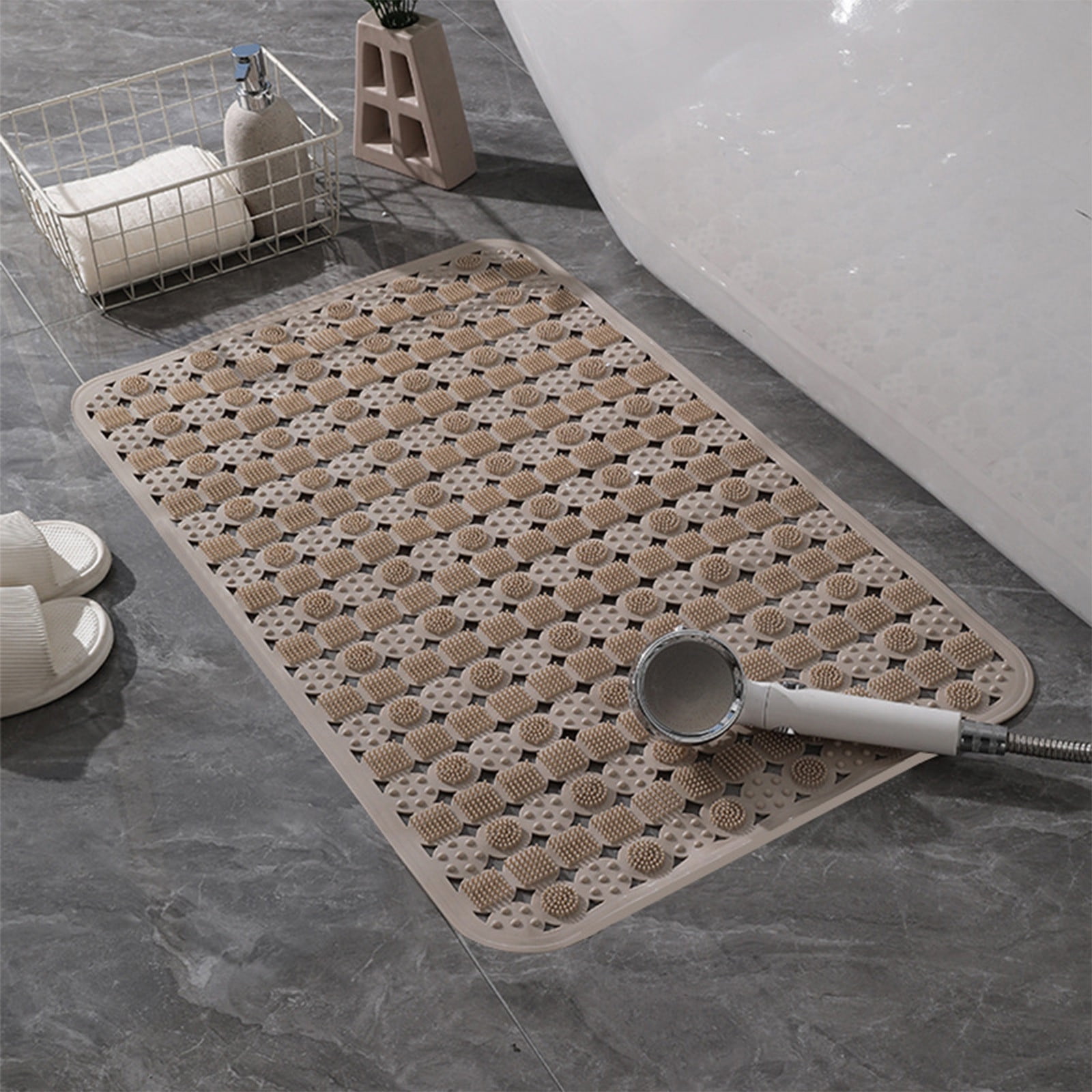 Non-Slip Bath Mat with Suction Cups, 35x70cm Shower Mat Fast Drainage ...