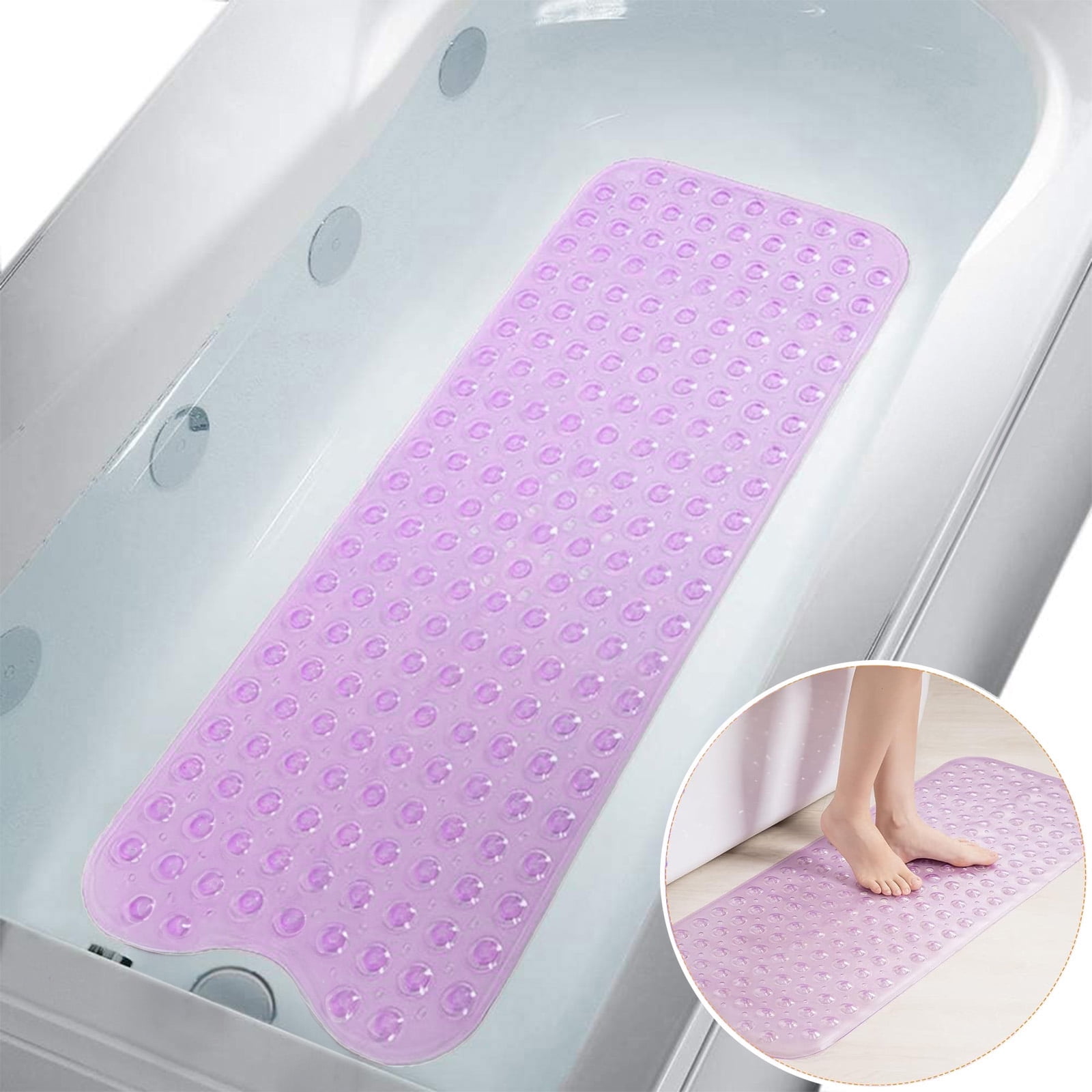 Non Slip Bath Mat for Bathtub, 16 x 40" Non-Slip Rubber Bath Mat Shower ...