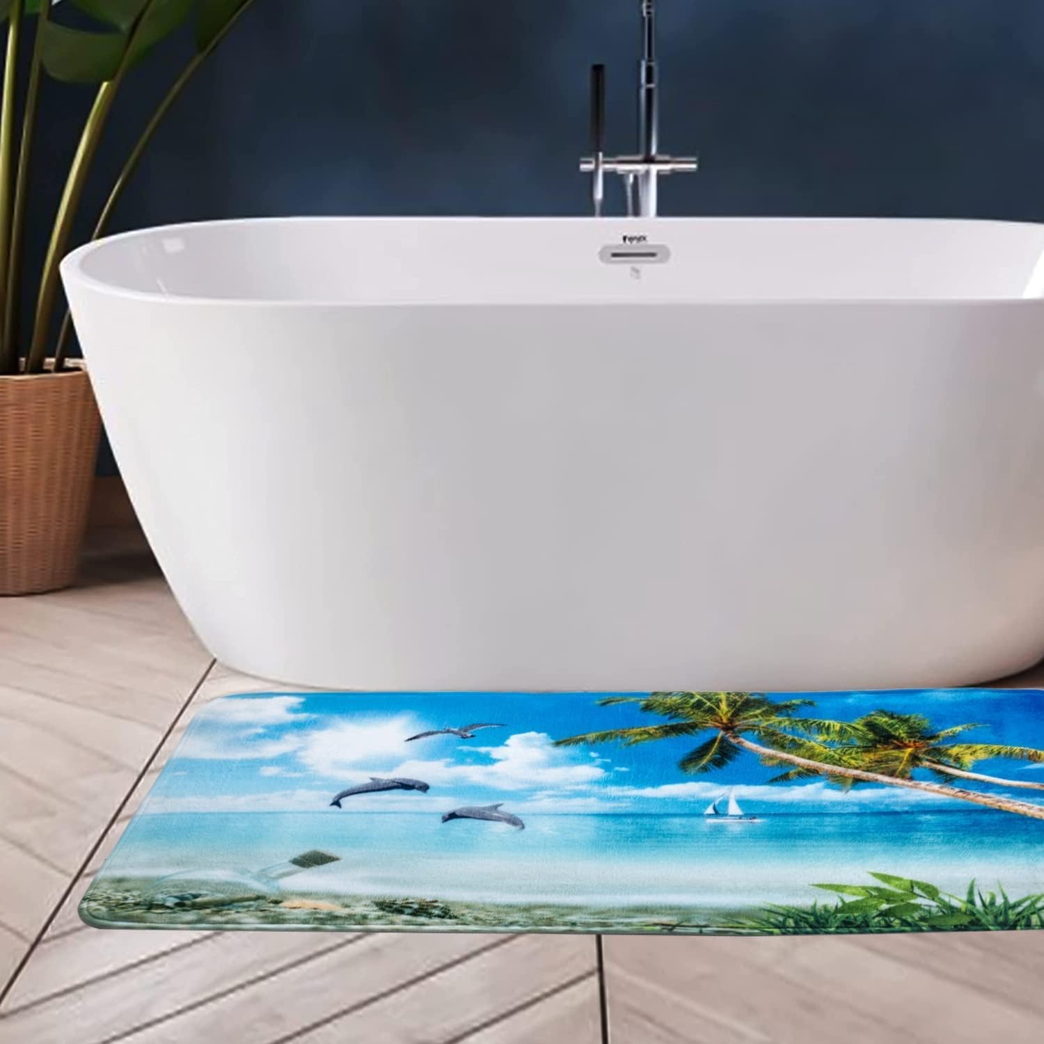 Non Slip Bath Rugs Sponge Foam for Bathroom,Flannel Mat Bright 3D Print ...