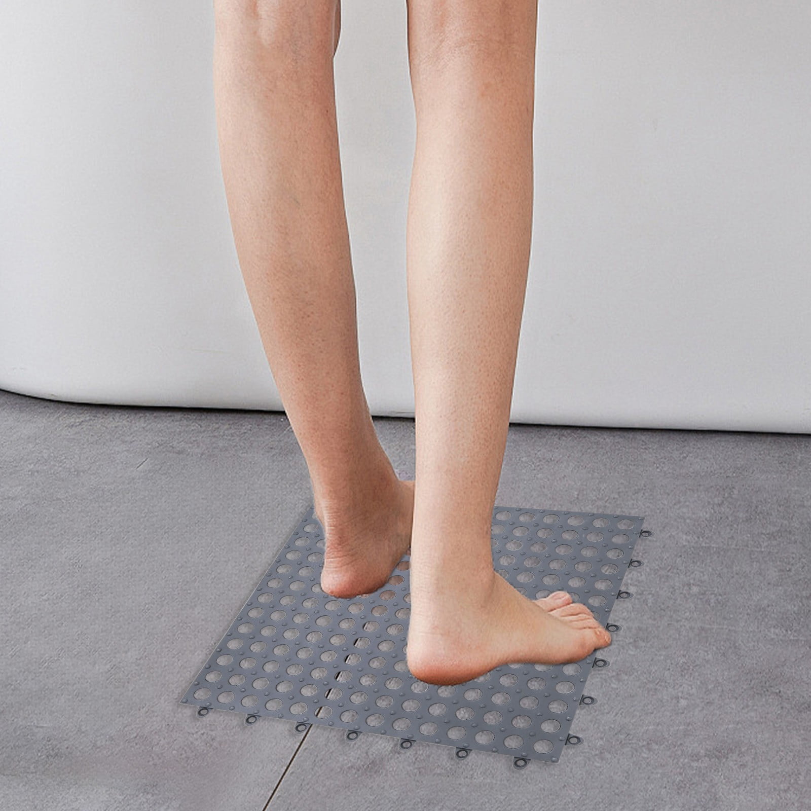 Non-Slip Bathroom Floor Mat | Hollow Splicing Design Plastic Mat ...