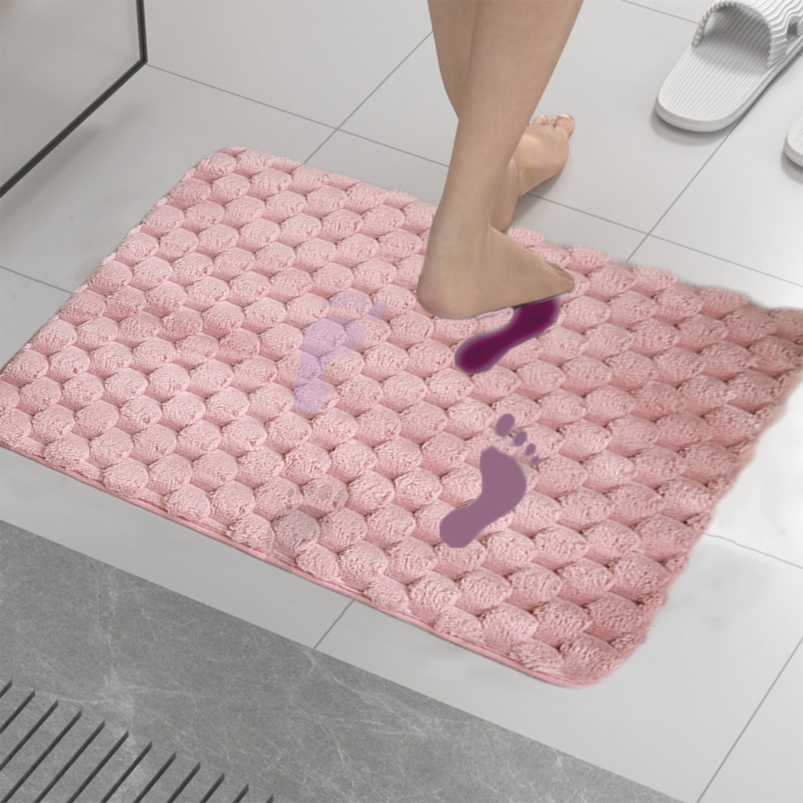 Non-Slip Bathroom Floor Mat Polyester Carpet Toilet Door Mat 40x60cm ...
