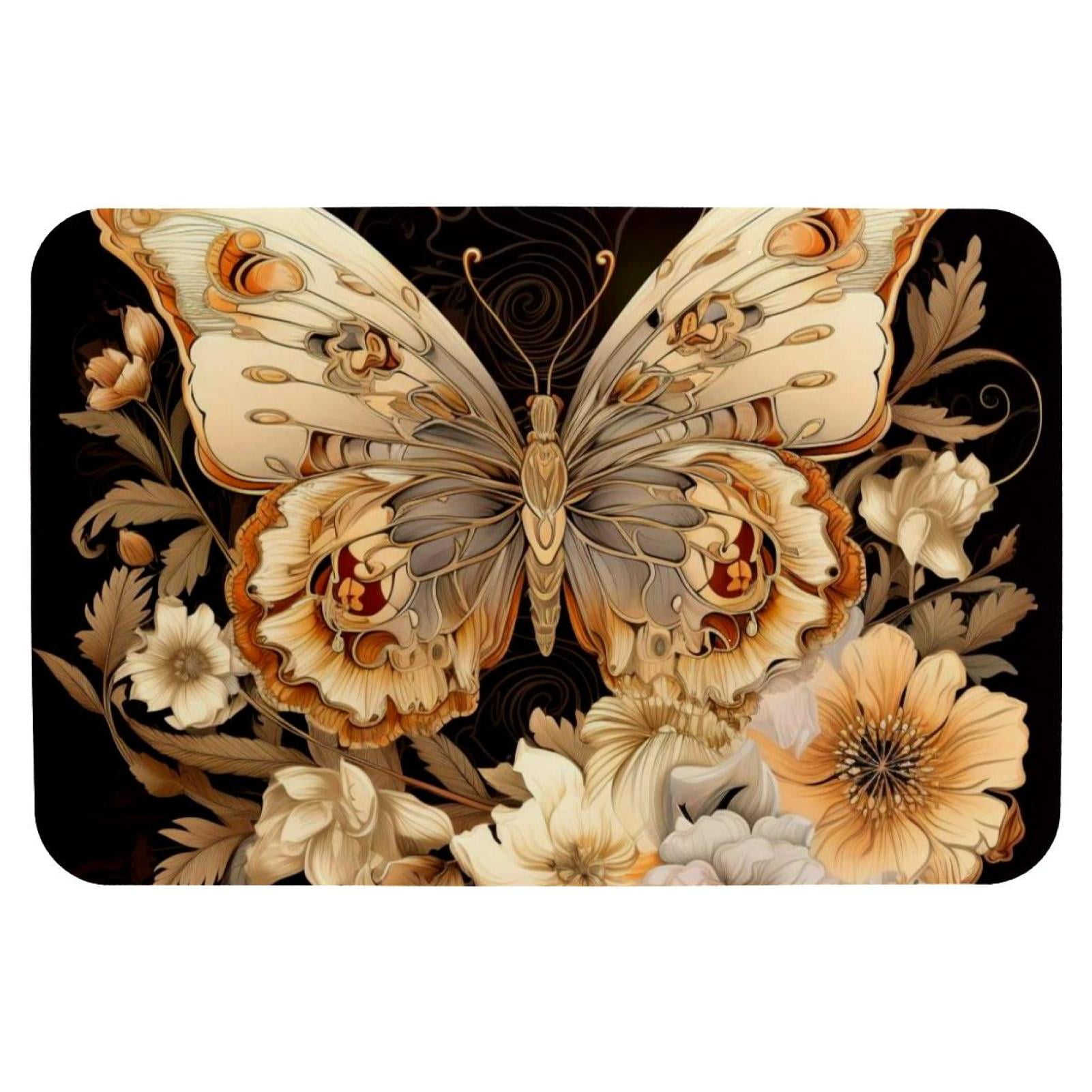 Non-Slip Bathtub Mat with Butterfly Fission Diagram, 16x24 Inch, Shower ...