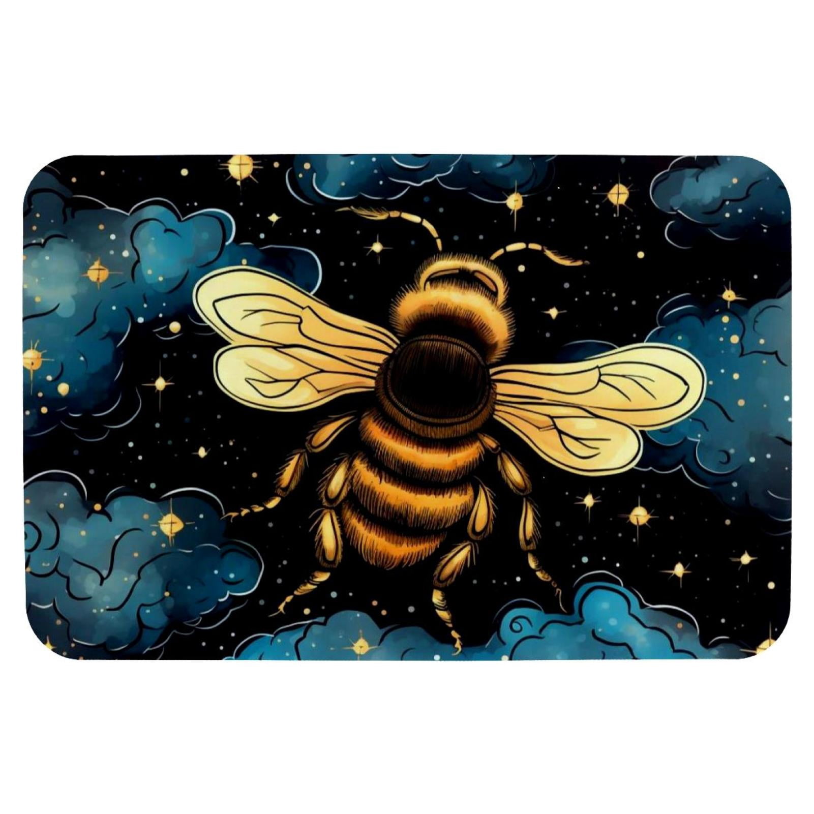 Non-Slip Bathtub Mat with Starry Sky Bee, 16x24 Inch, Shower Mats for ...
