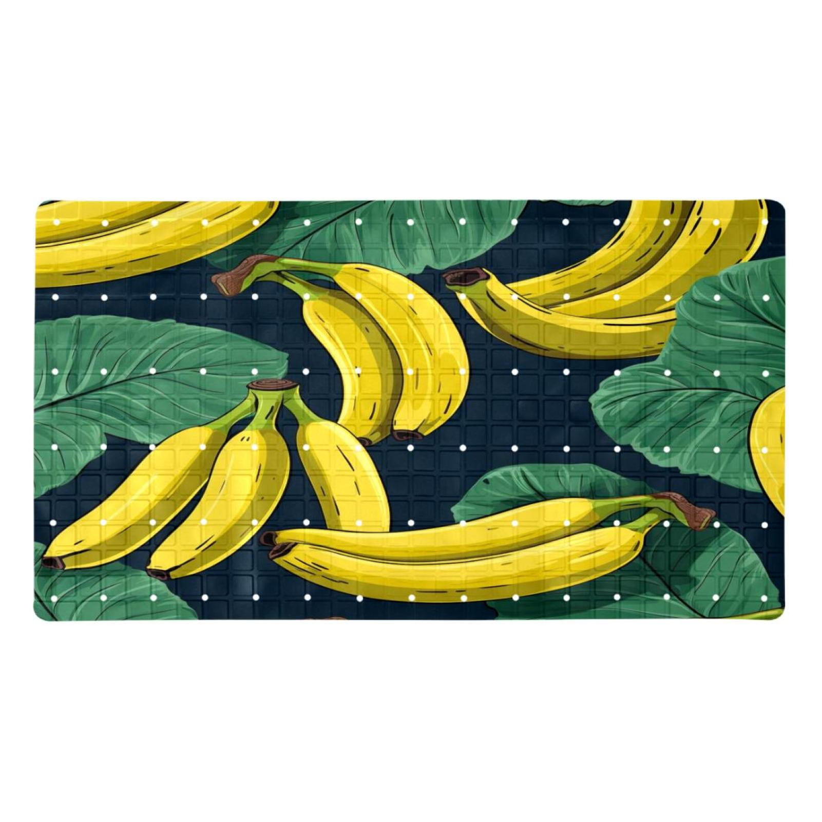 Non-Slip Bathtub Mats Banana Fruit and Leave Prints Soft Bath Tub ...