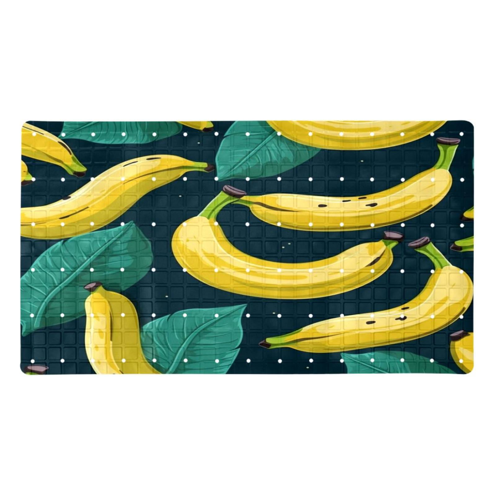 Non-Slip Bathtub Mats Banana Fruit and Leave Prints Soft Bath Tub ...
