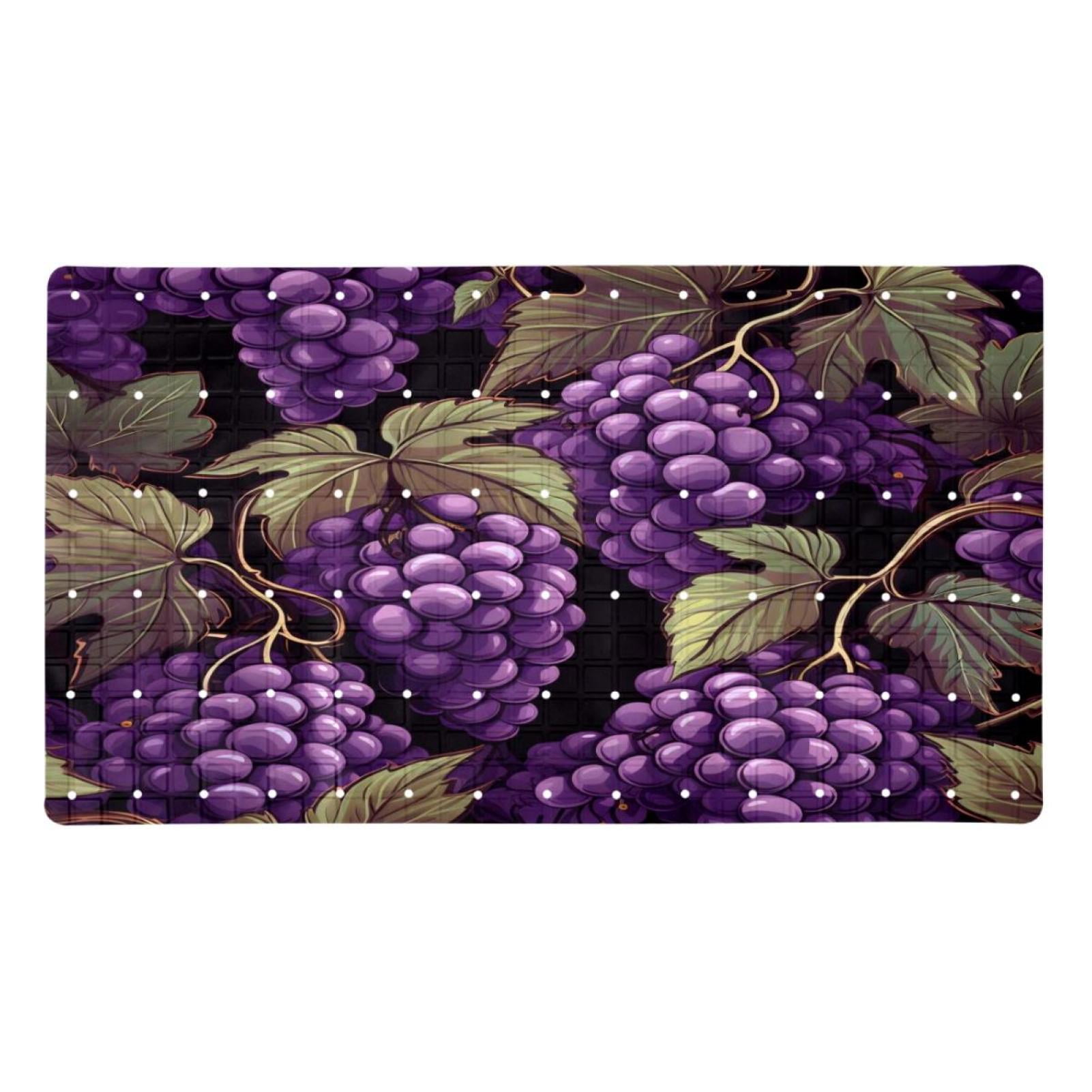 Non-Slip Bathtub Mats Branches of Grapes Fruits Prints Soft Bath Tub ...