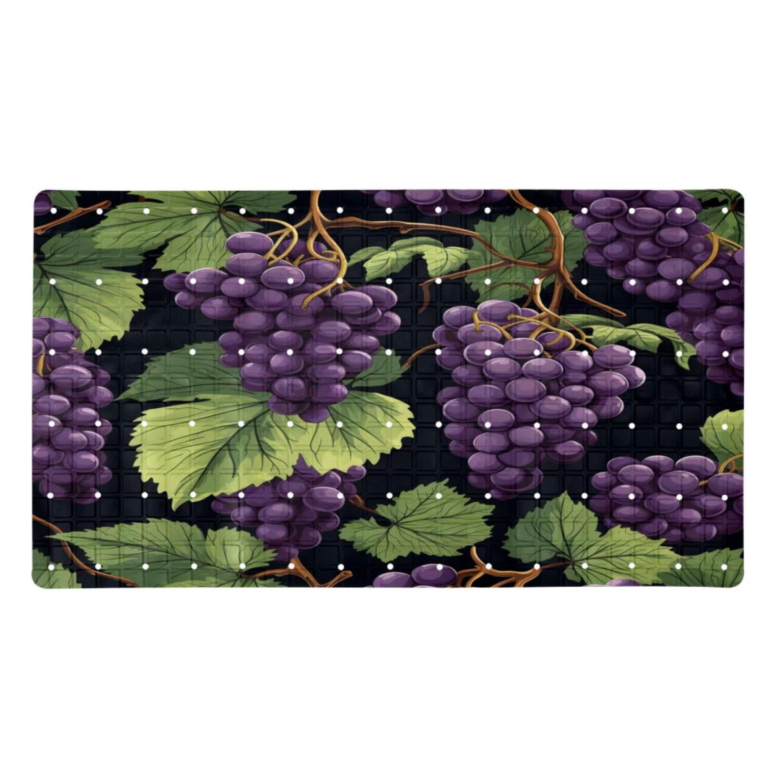 Non-Slip Bathtub Mats Branches of Grapes Fruits Prints Soft Bath Tub ...