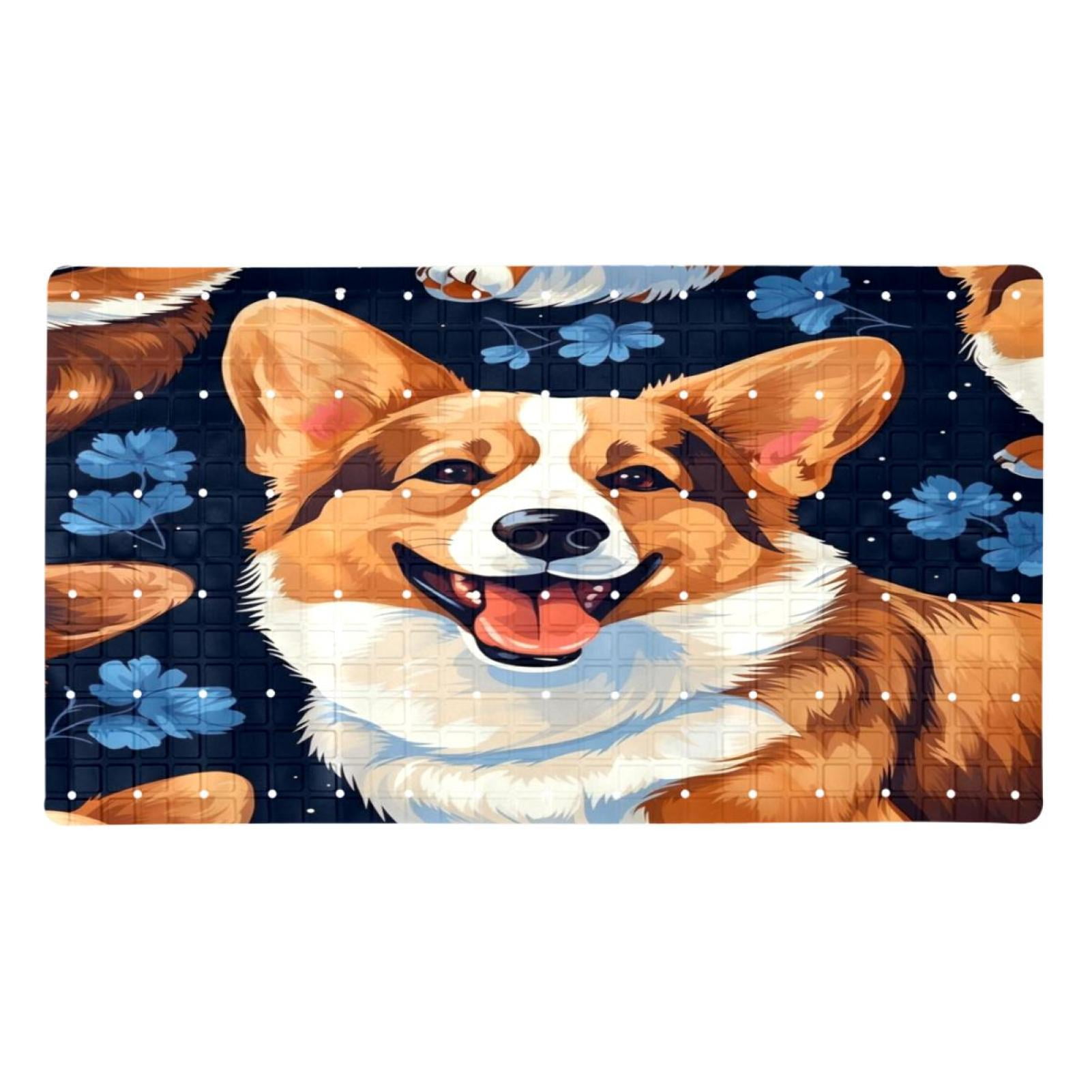 Non-Slip Bathtub Mats Corgi Dogs Prints Soft Bath Tub Bathroom Shower ...