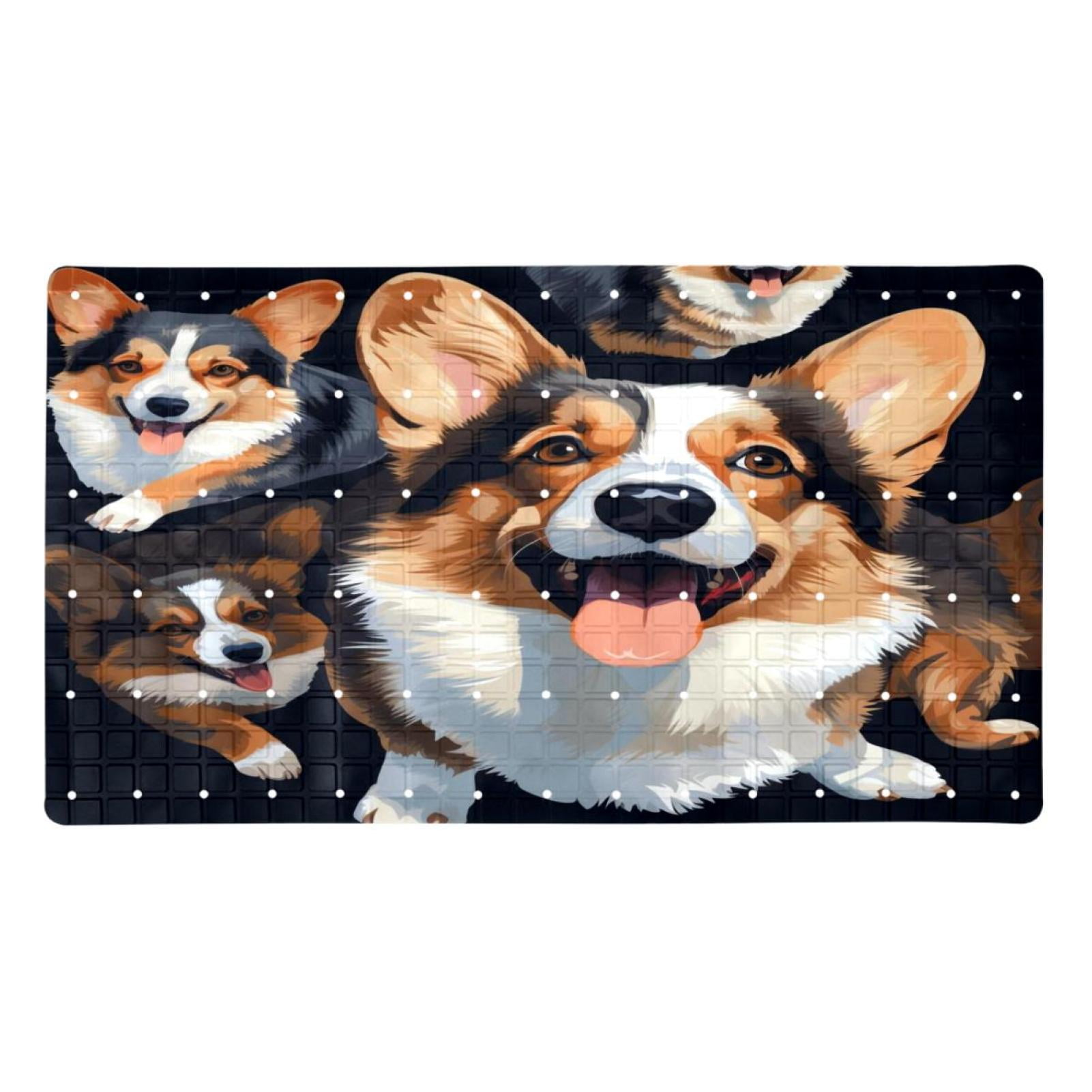 Non-Slip Bathtub Mats Corgi Dogs Prints Soft Bath Tub Bathroom Shower ...