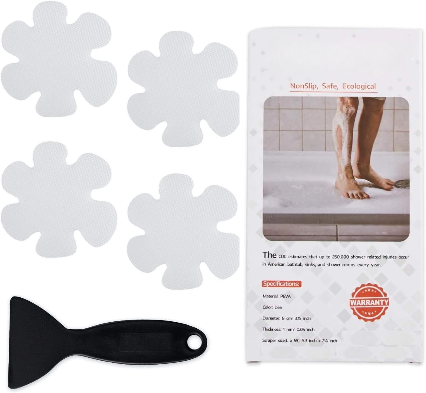 Non-Slip Bathtub Stickers Safety Bathroom Tubs Showers Treads Adhesive ...