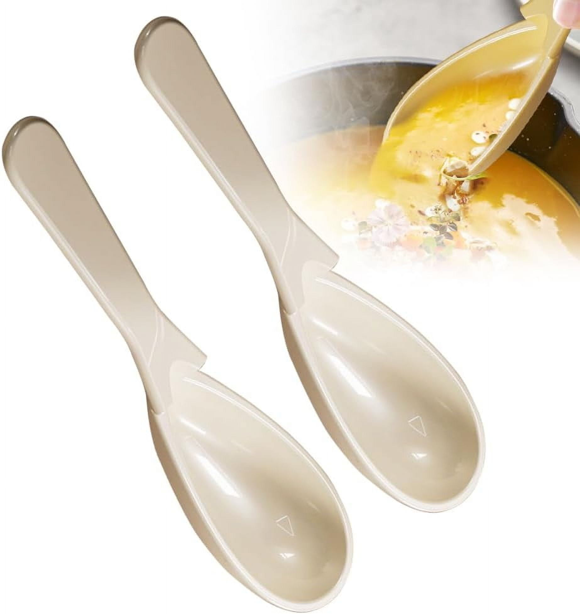 Non-Slip Bowl Spoon, 2025 New Notch and Hook Style Kitchen Soup Spoons ...