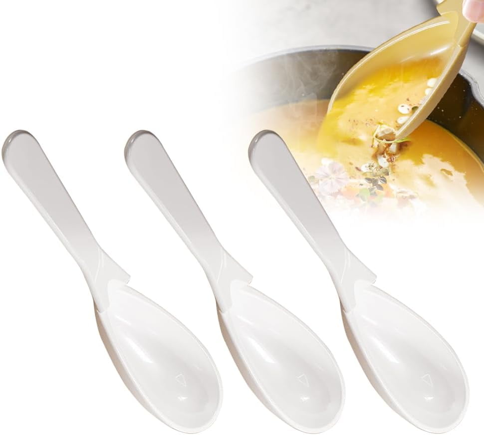 Non-Slip Bowl Spoon, 2025 New Notch and Hook Style Kitchen Soup Spoons ...