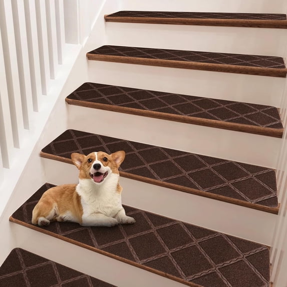 Non Slip Carpet Stair Treads, Treads for Wooden Steps Indoor, 15 Pack 8 ...