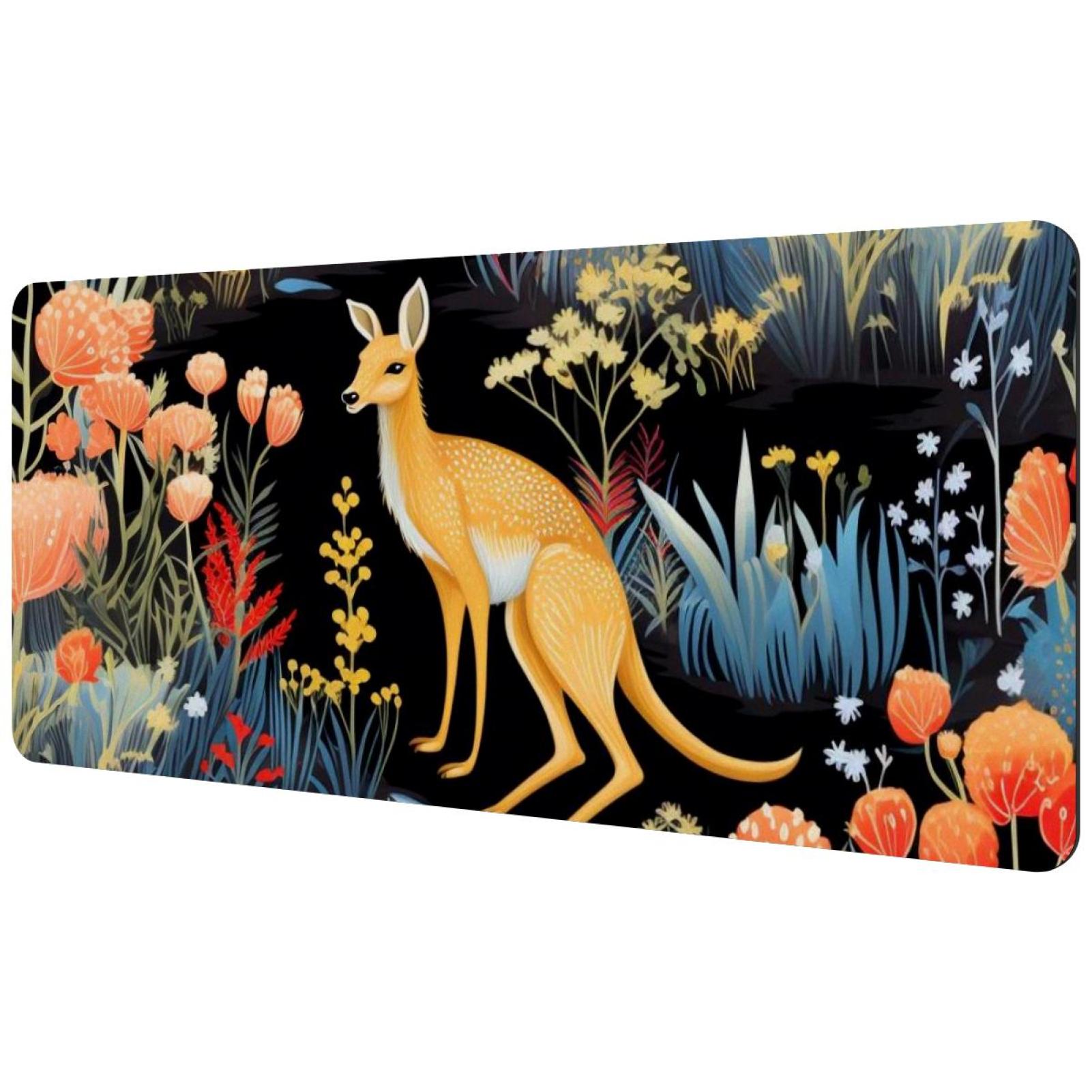Non Slip Cartoon Kangaroo Plants Colorful Desk Mat, 35.2" x 15.7 ...