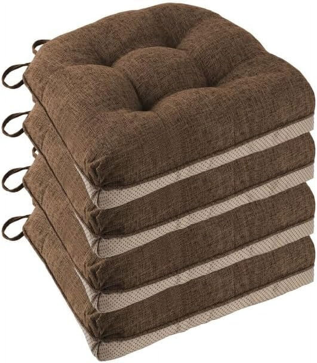 Non Slip Chair Cushions for Dining Chairs Set of 4 Kitchen Chair ...