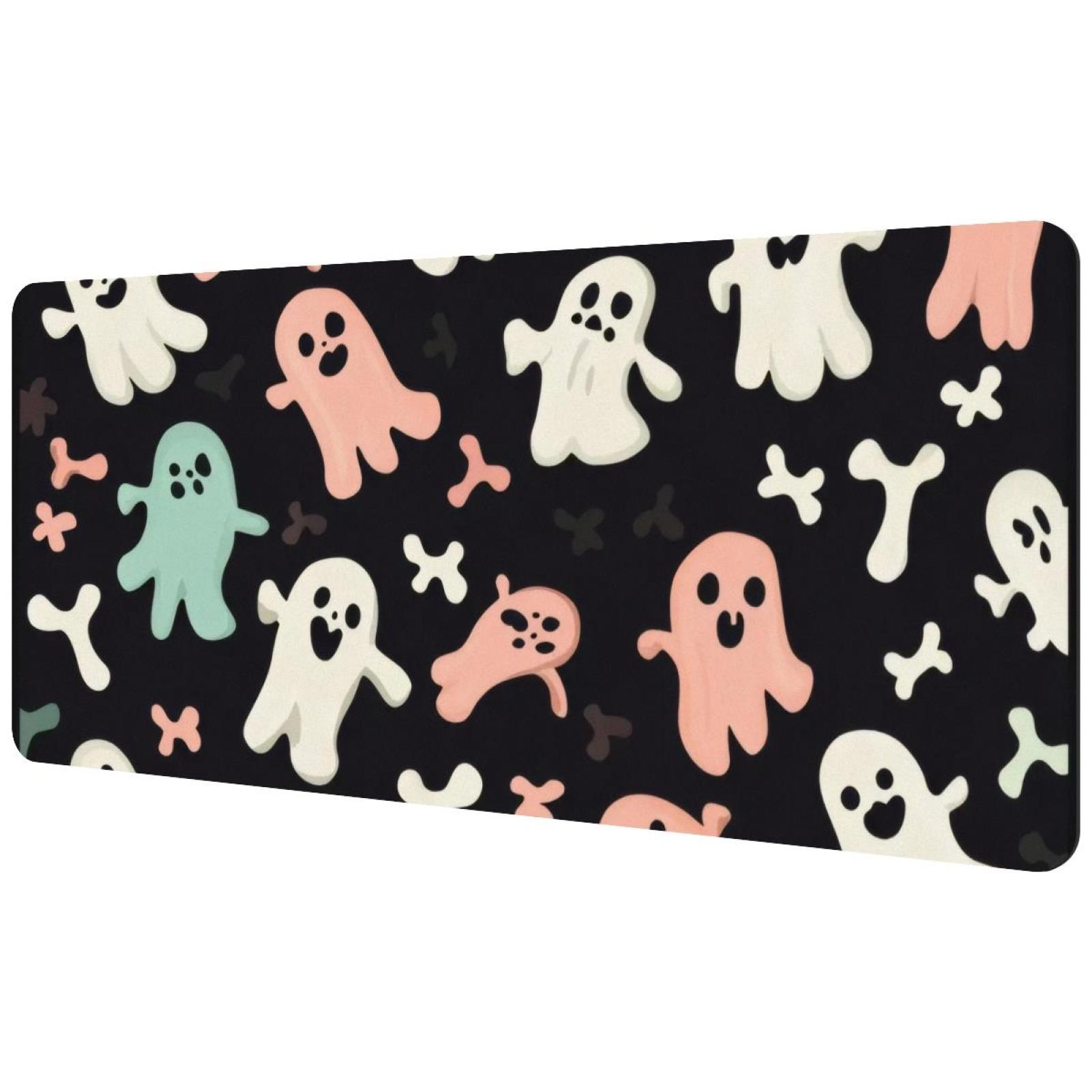 Non Slip Colored Ghosts Bone Pattern Desk Mat, 35.2" x 15.7" Protector ...