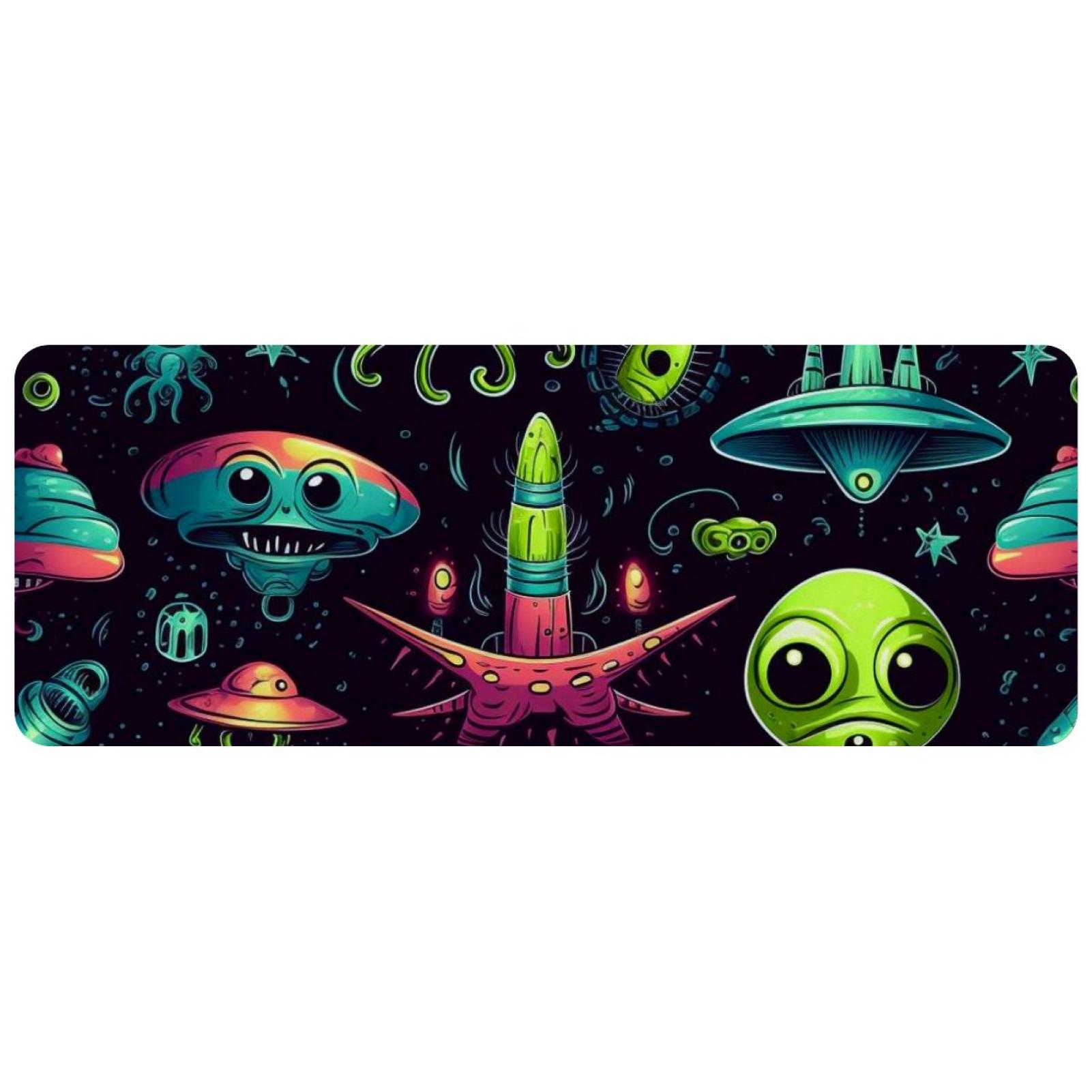 Non-Slip Desk Pad, Alien Cute Print Mouse Pad Desk Table Protector ...