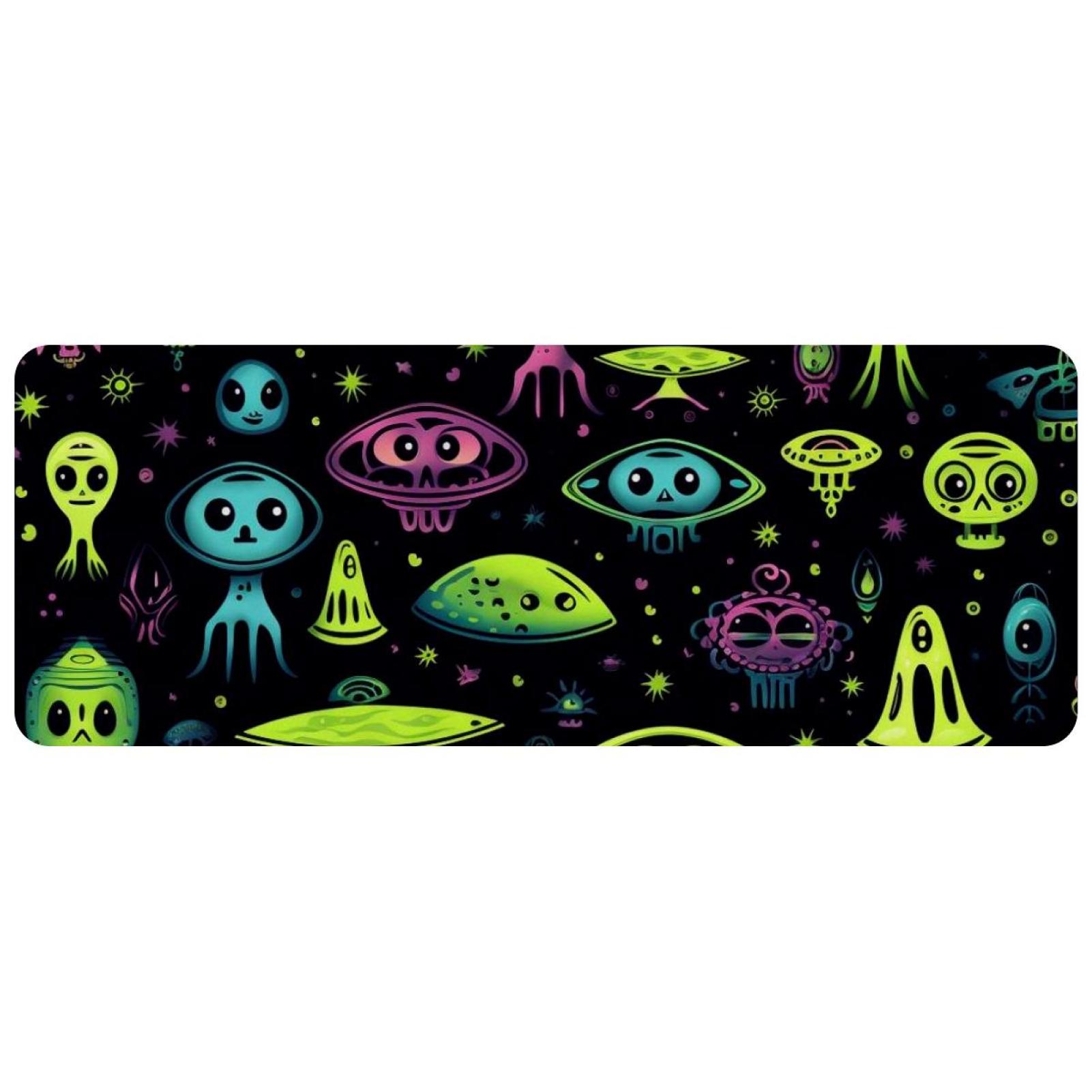 Non-Slip Desk Pad, Aliens Cute Cartoon Mouse Pad Desk Table Protector ...