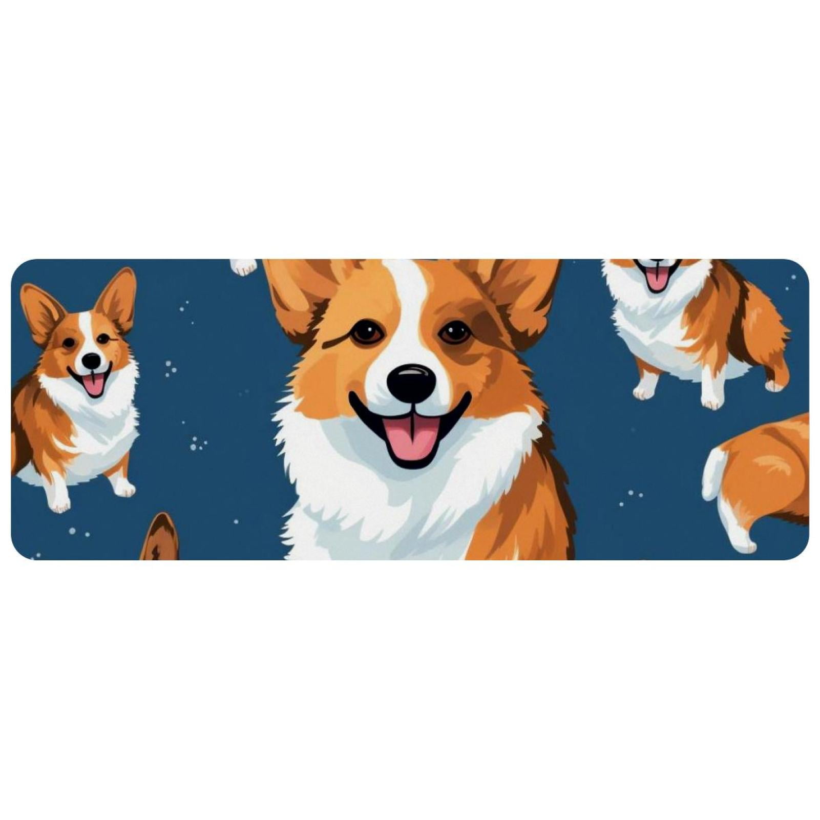 Non-Slip Desk Pad, Cartoon Corgi Dog Pattern Mouse Pad Desk Table ...