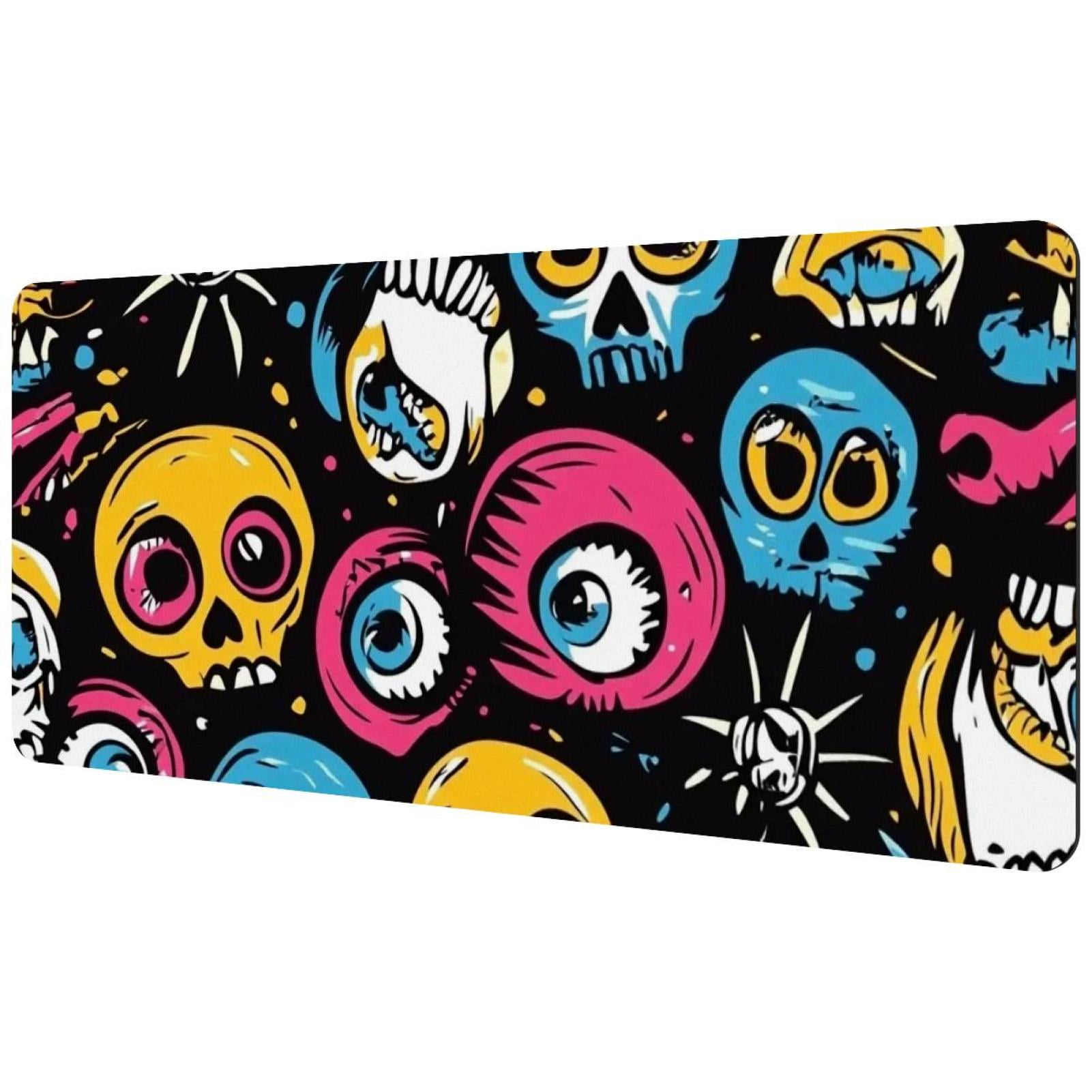 Non-Slip Desk Pad, Cartoon Skulls Eyeballs Mouse Pad, Large Desk ...