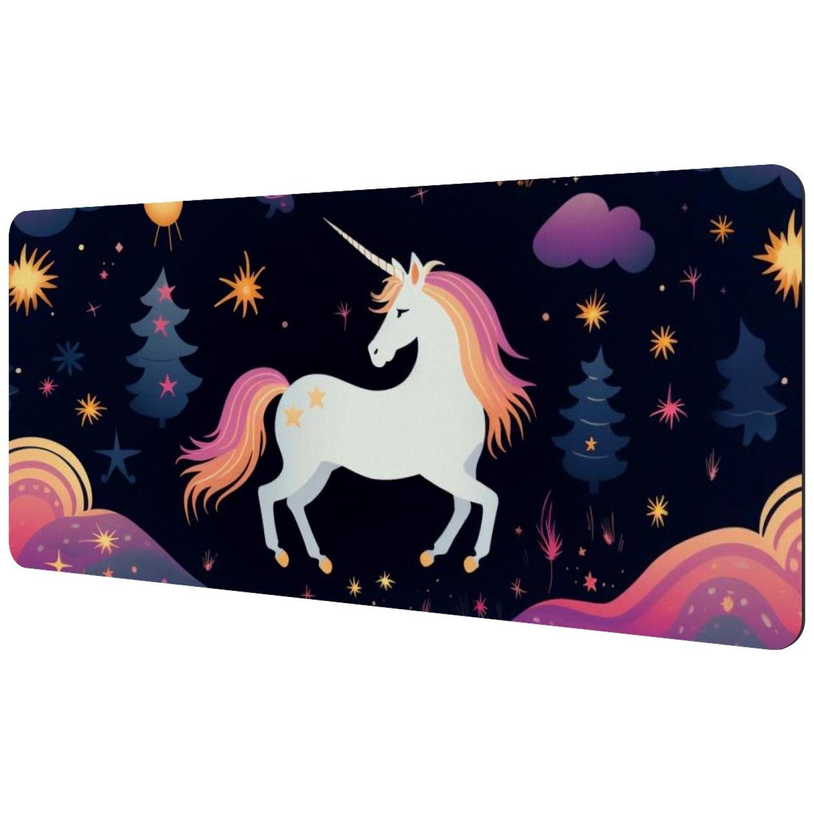 Non-Slip Desk Pad, Comics Cute Starry Sky Unicorn Mouse Pad, Large Desk ...
