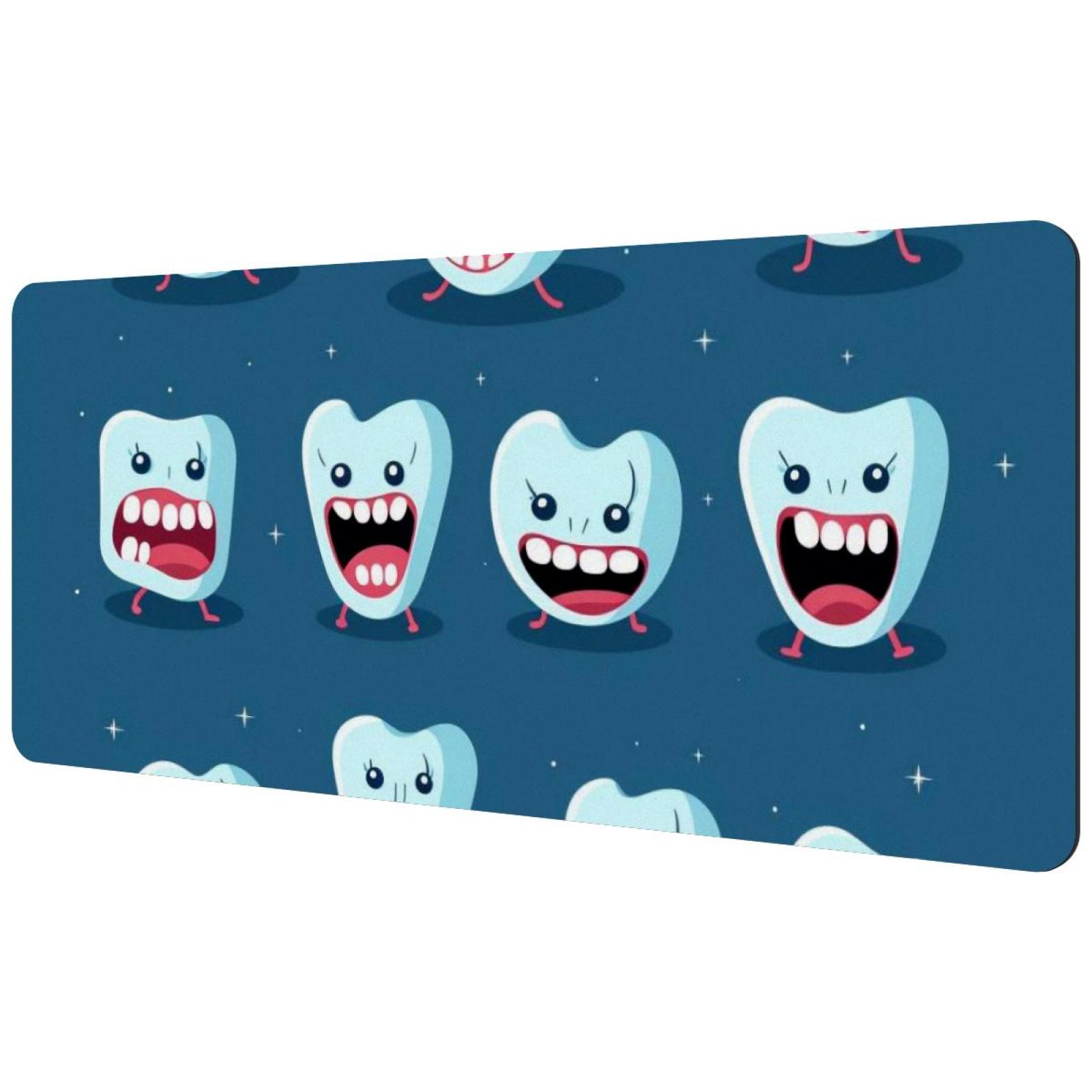 Non-Slip Desk Pad, Cute Small Teeth Cartoon Mouse Pad, Large Desk ...