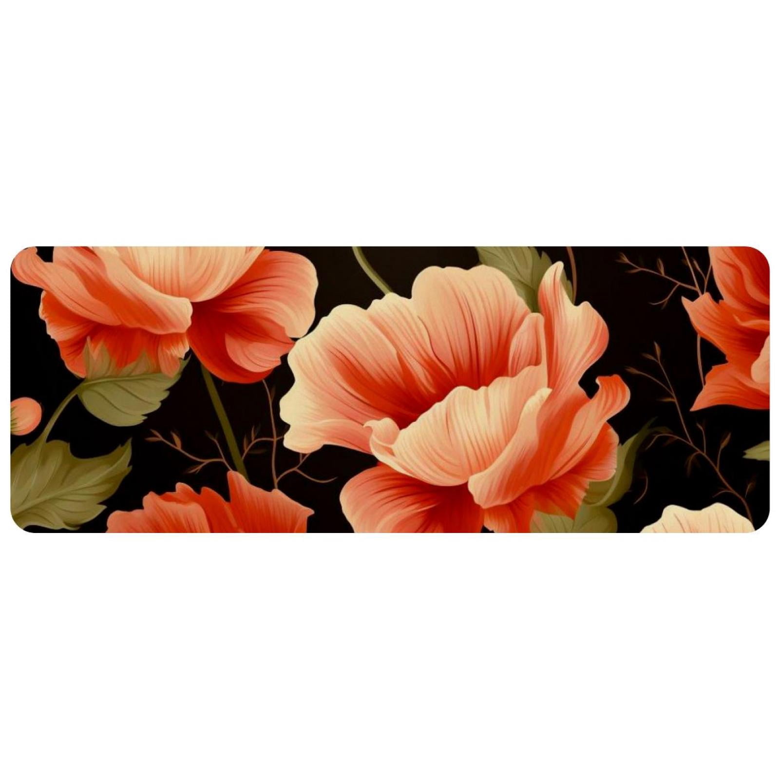 Non-Slip Desk Pad, Floral Leaves Green Mouse Pad Desk Table Protector ...