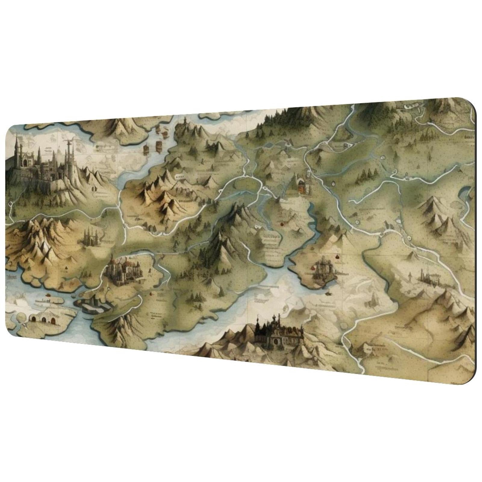 Non-Slip Desk Pad, Map Tiles Mouse Pad, Large Desk Blotter, Easy Clean ...