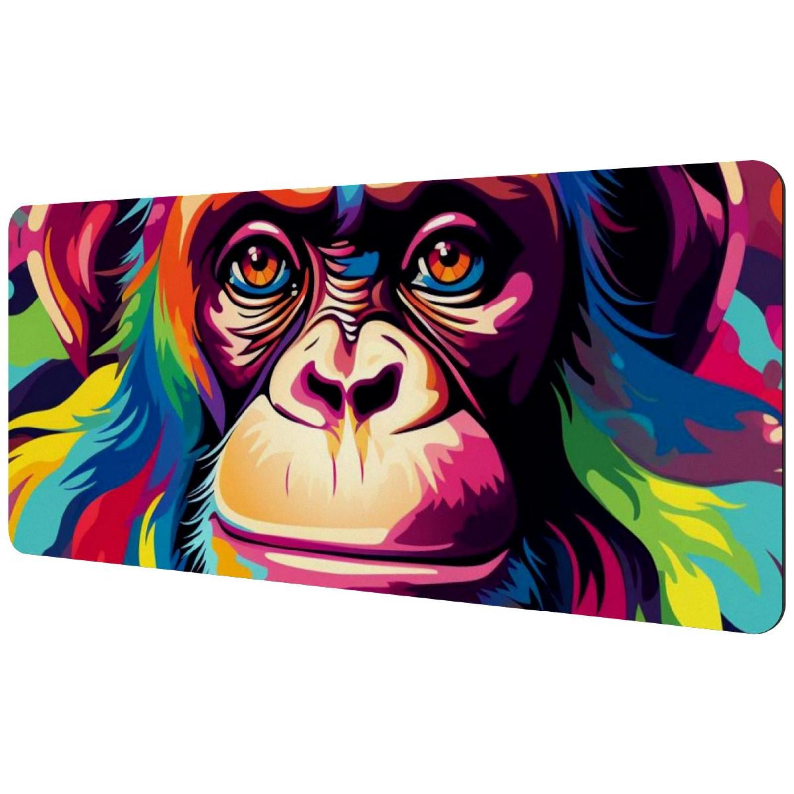 Non-Slip Desk Pad, Monkey Colorful Mouse Pad, Large Desk Blotter, Easy ...