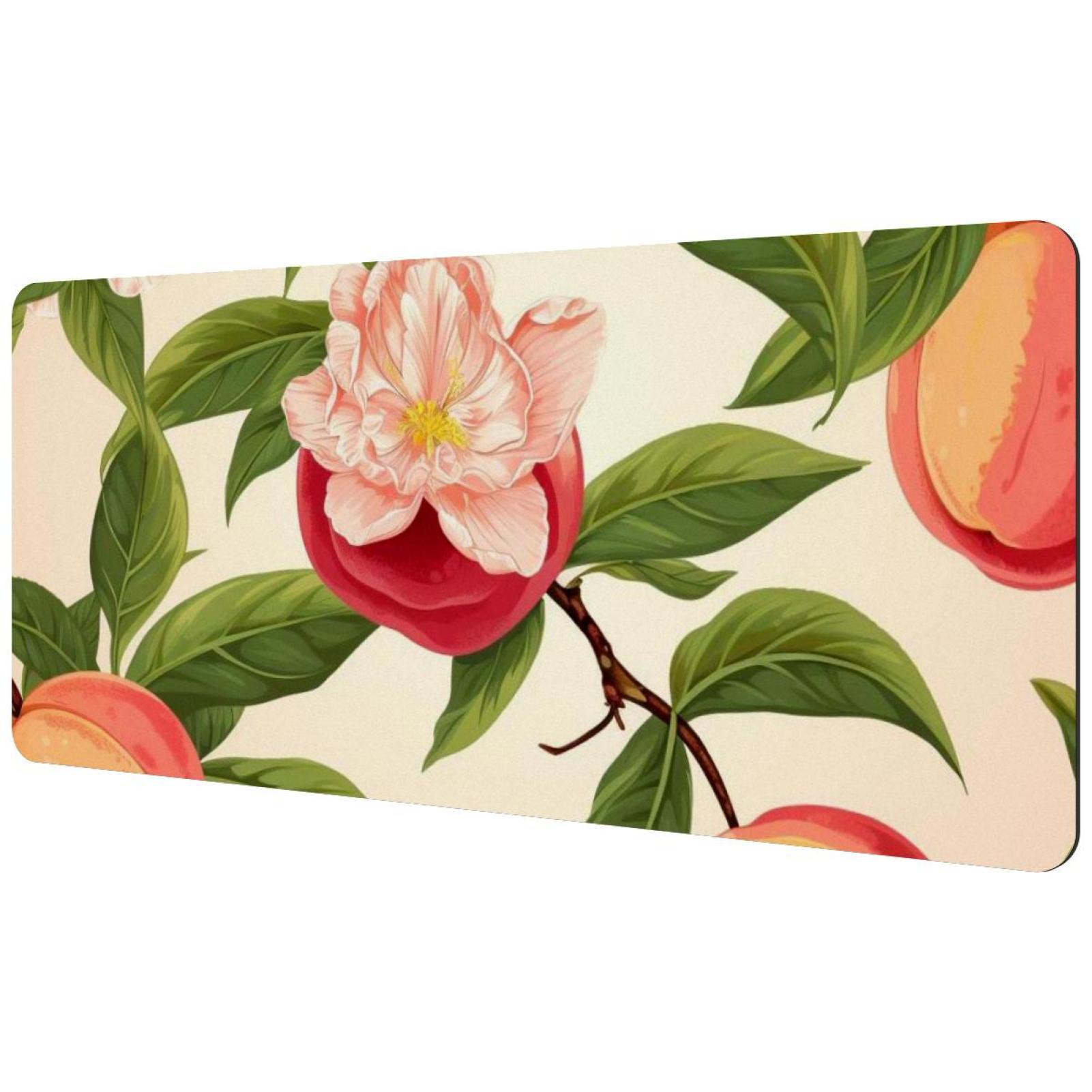 Non-Slip Desk Pad, Peaches Flower Pretty Mouse Pad, Large Desk Blotter ...