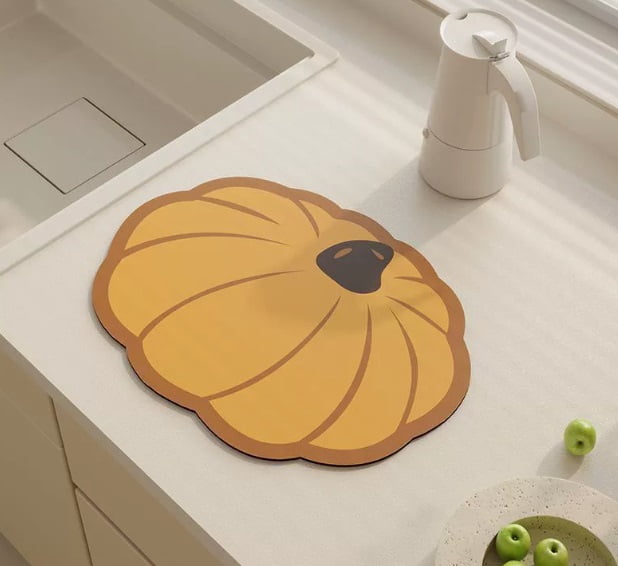 Non-Slip Diatom Mud Draining Mat for Kitchen Countertop - 1 Piece Fruit ...