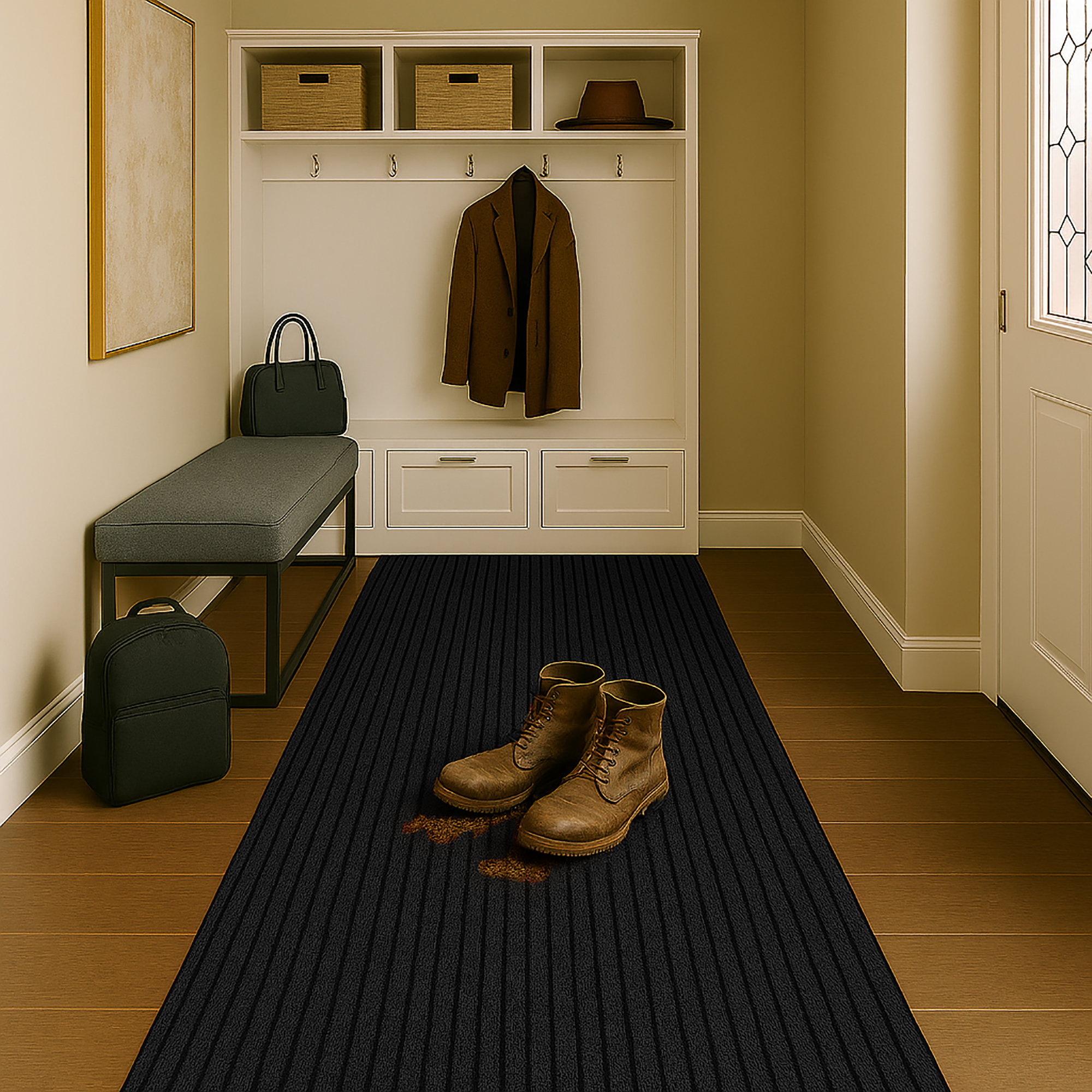 Non-Slip, Dirt-Trapping, Heavy-Duty Utility Runner Rug - 24in x 38ft ...