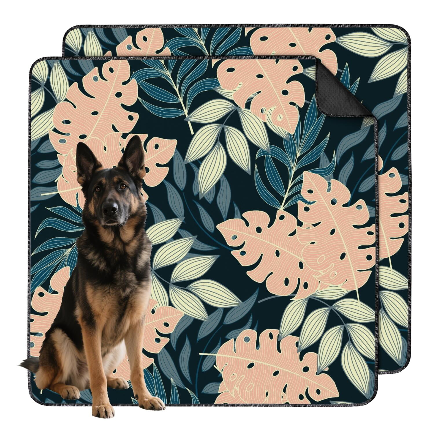 Non-Slip Dog Pee Pads with Hawaiian Leaves, Reusable Washable Leakproof ...