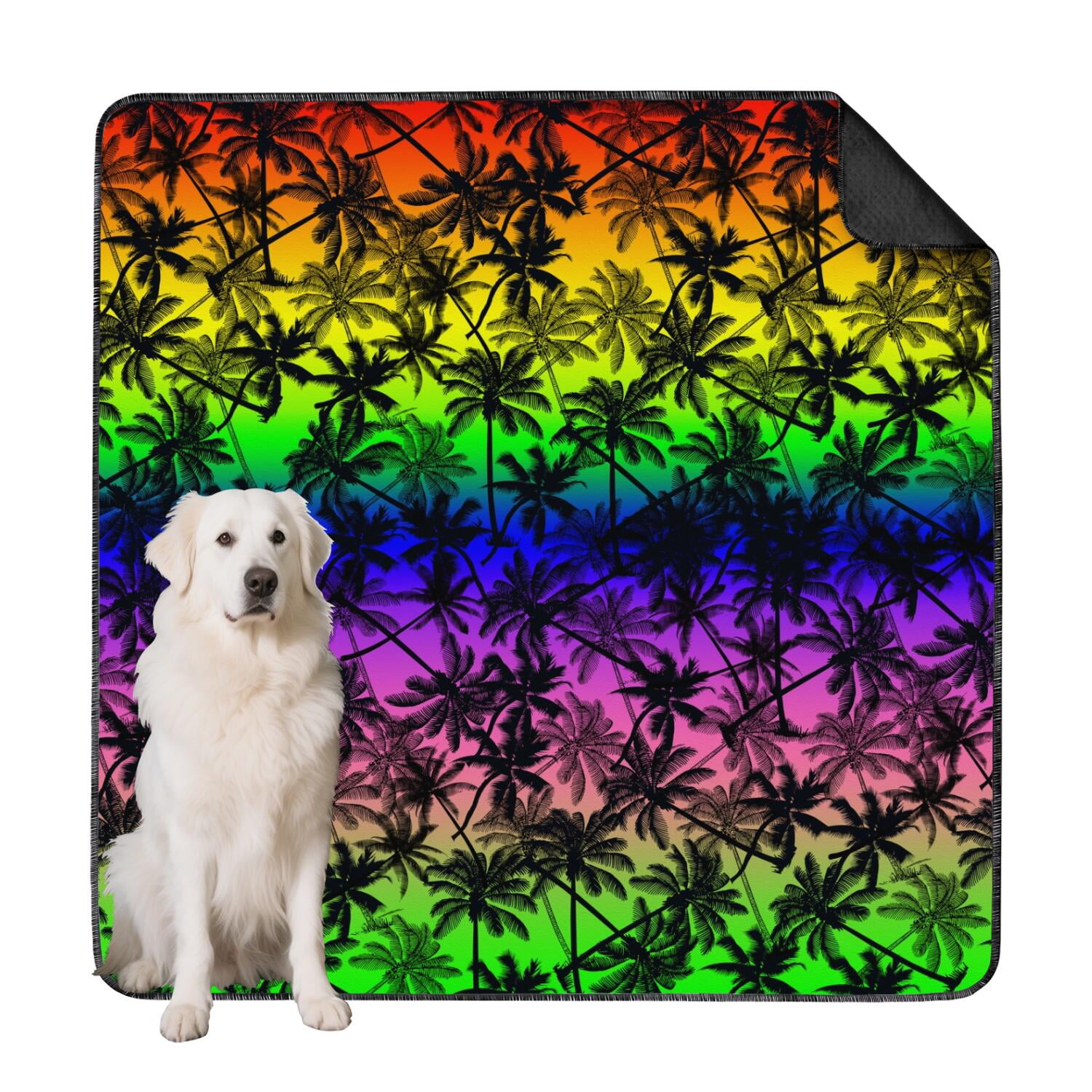 Non-Slip Dog Pee Pads with Island Botanical Pattern, 72" x72" Reusable ...