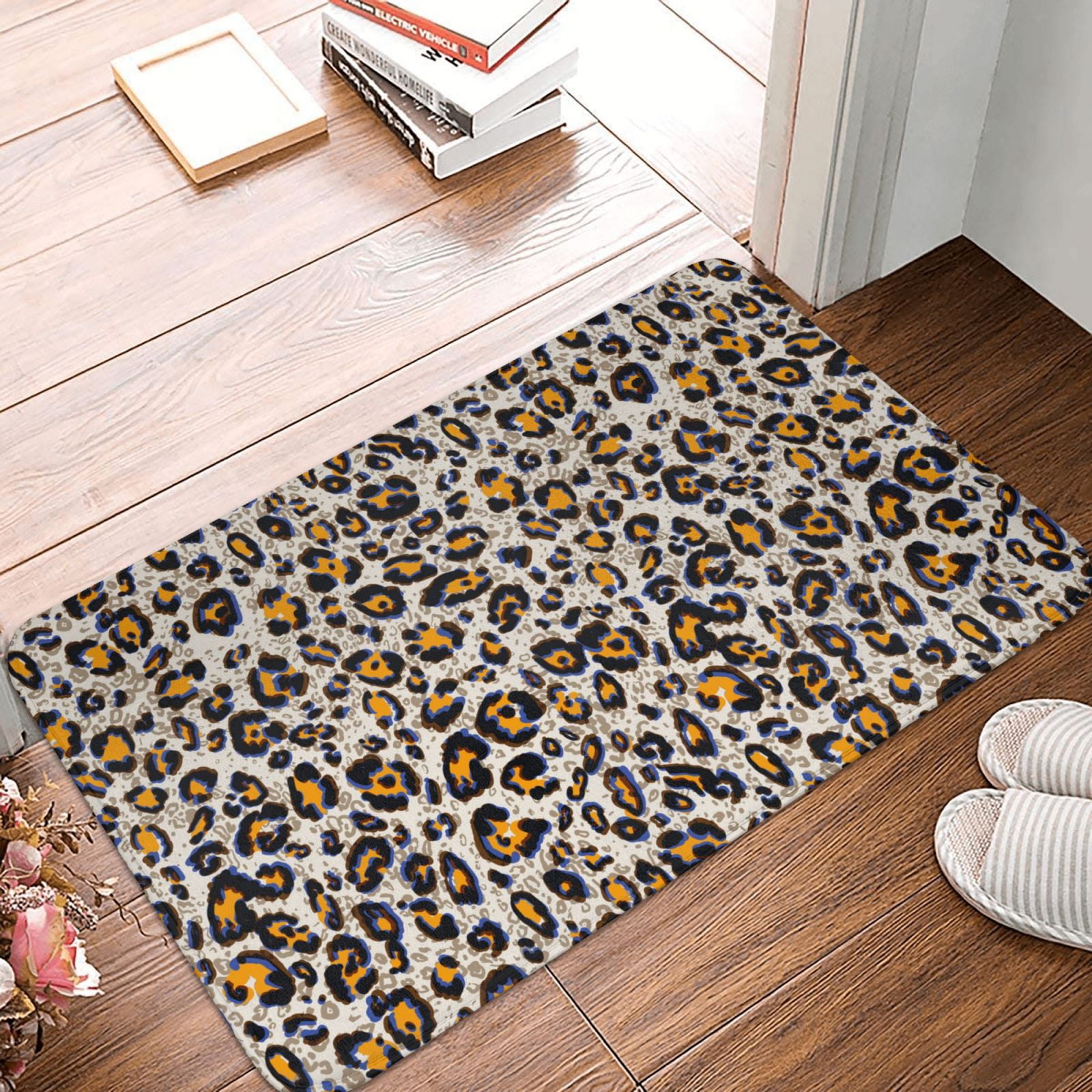 Non Slip Door Mat, Leopard Fast Drying Bath Tub Mats, Absorbent ...