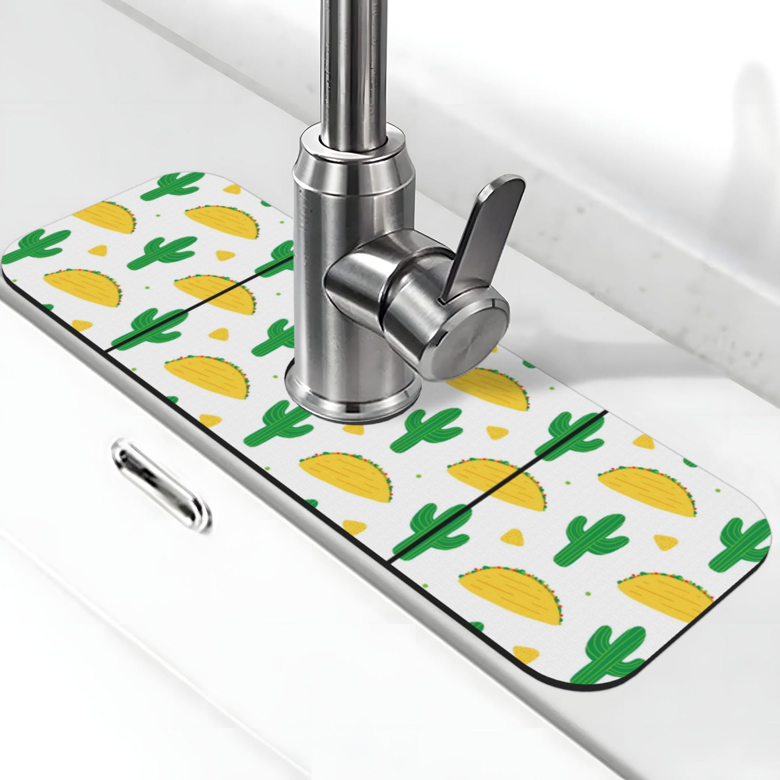 Non-Slip Faucet Mat Diy Faucet Draining Pad Sink Mat Drying Mat For ...