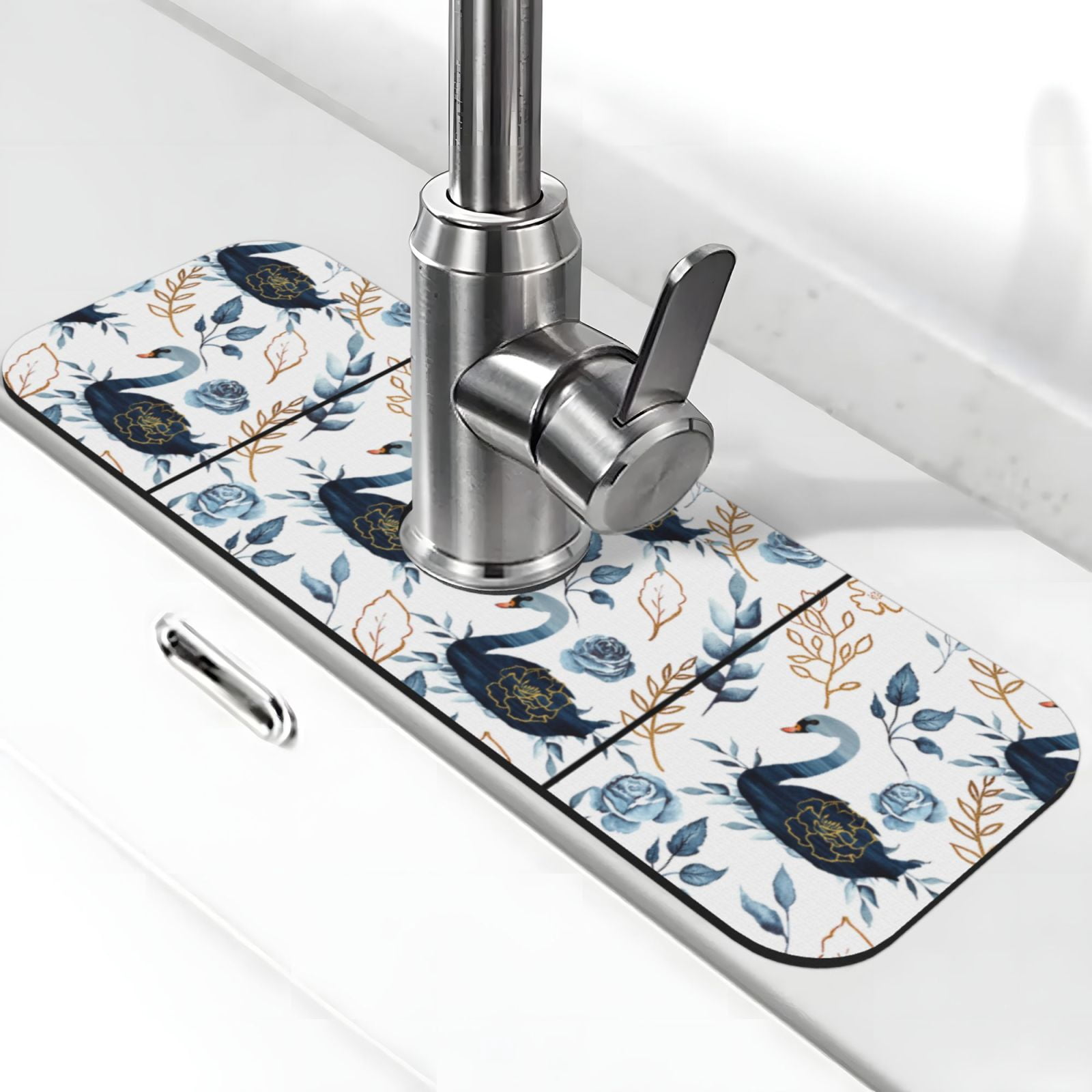 Non-Slip Faucet Mat Diy Faucet Draining Pad Sink Mat Drying Mat For ...