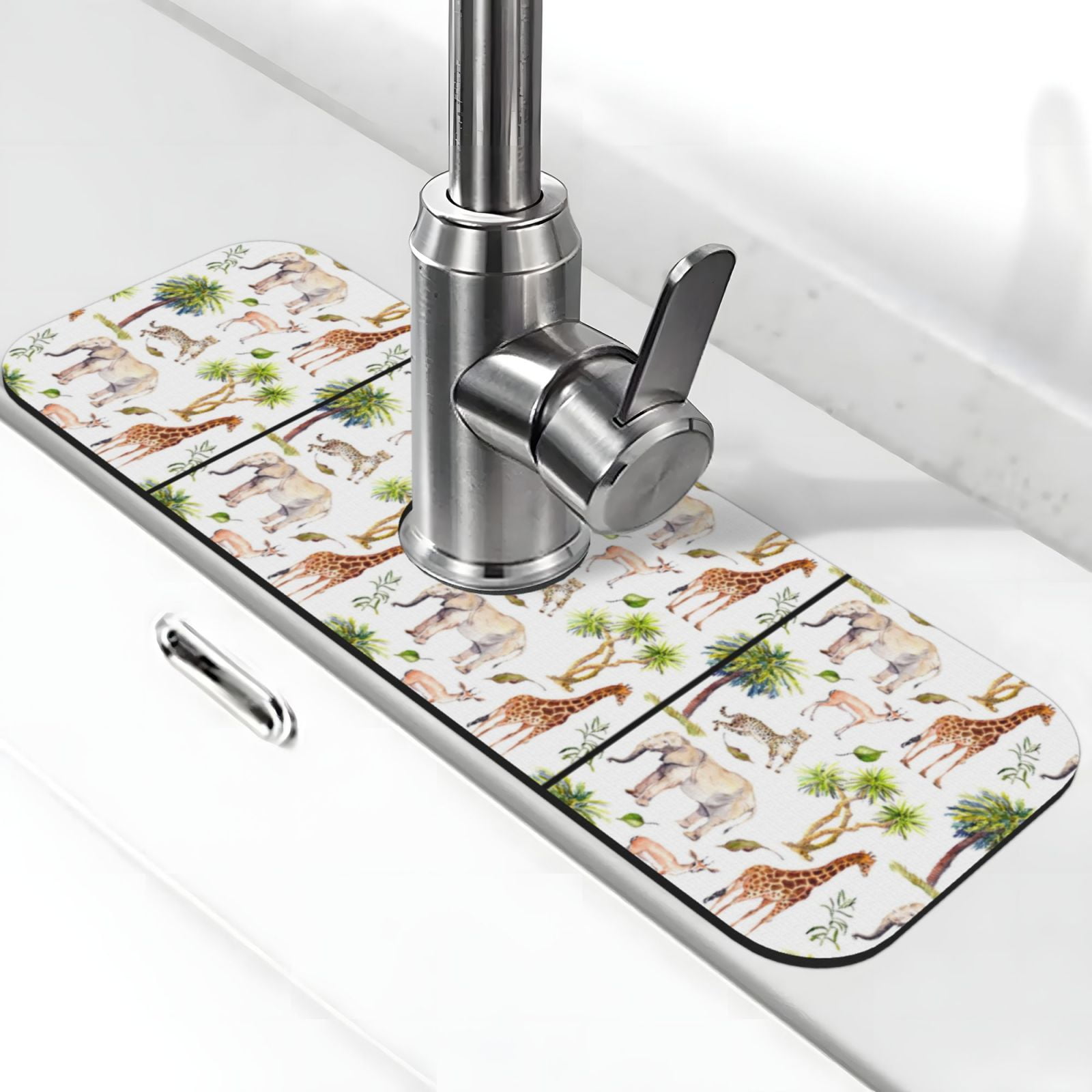 Non-Slip Faucet Mat Diy Faucet Draining Pad Sink Mat Drying Mat For ...