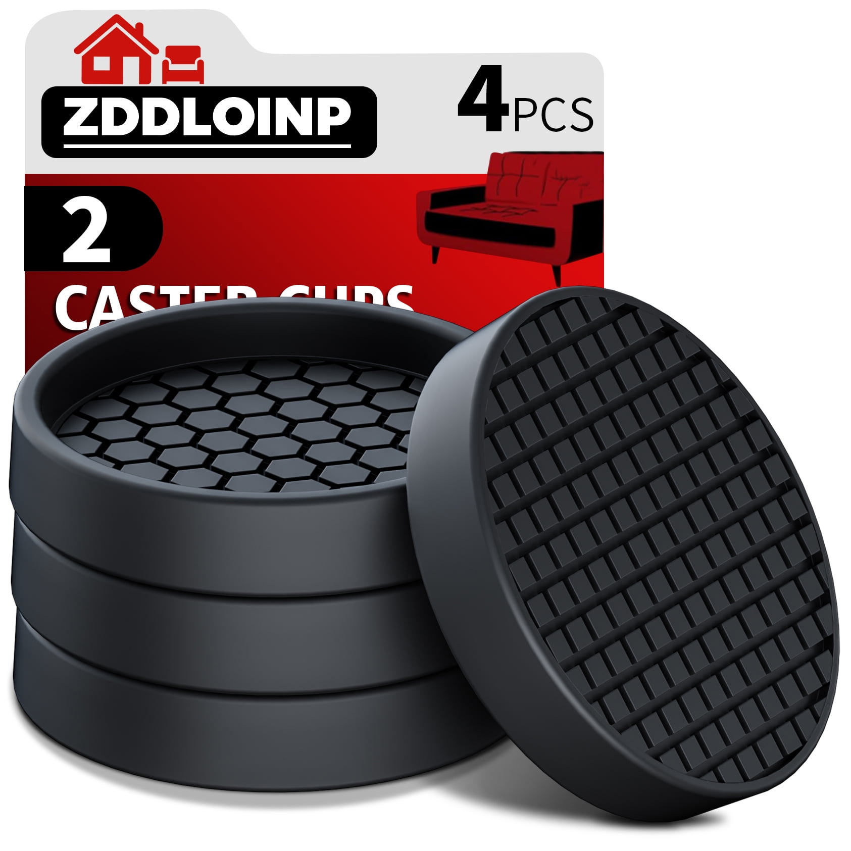Non Slip Furniture Pads - 2" Anti Skid Caster Cups,4PCS Round Furniture ...