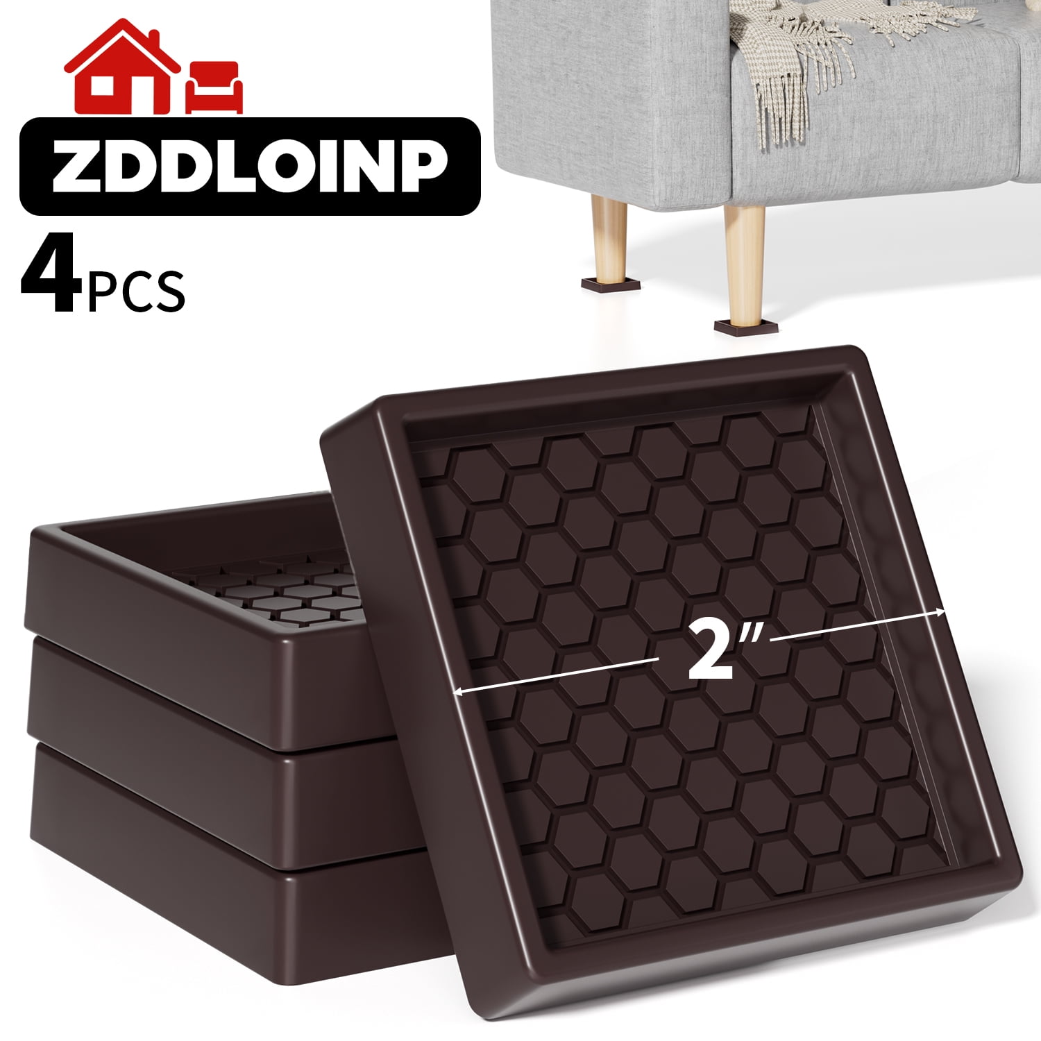 Non Slip Furniture Pads - 2x2 Anti Skid Caster Cups, 4PCS Square ...