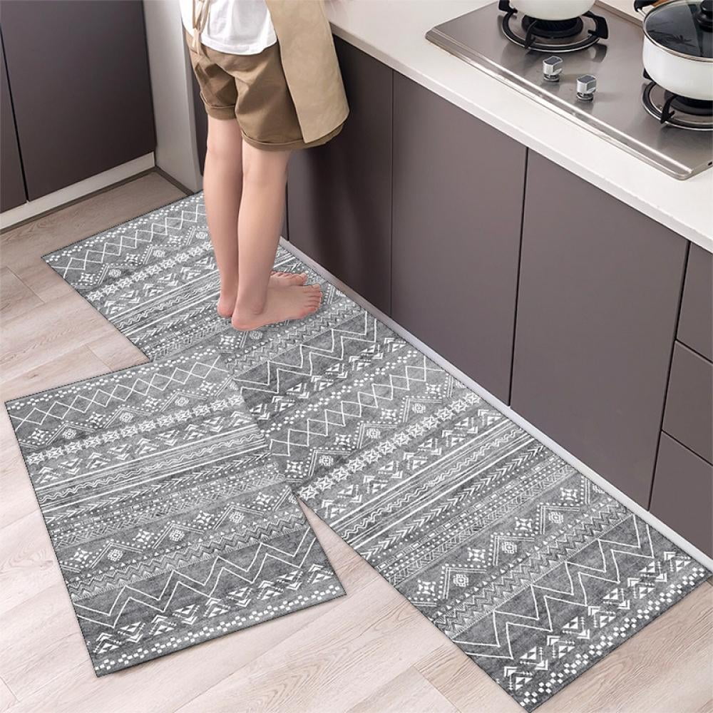 Non-Slip Geometric Floral Boho Runner Rug Ergonomic Throw Rug Kitchen ...