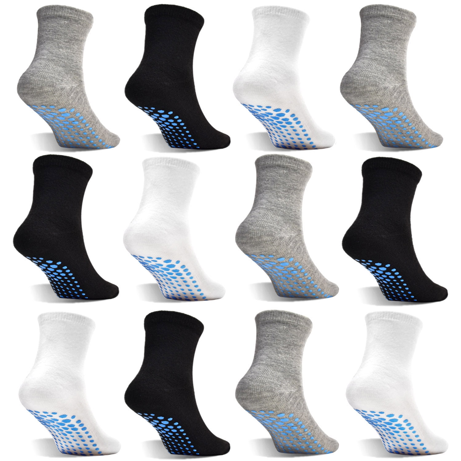 Non Slip Grip Socks Kids Anti-Skid Socks 12 Pairs for 1-7T Baby Toddler ...