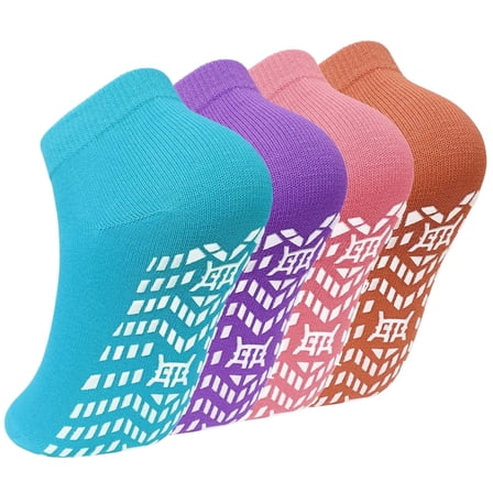 AMiNA Non Slip Socks for Women and Men, 3 Pairs Gray, Hospital Non Slip ...