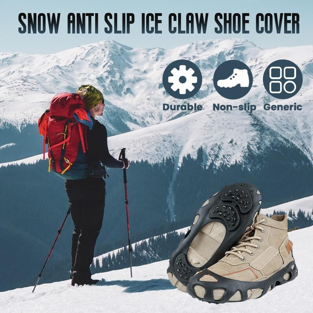 Non Slip Gripper Spikes for Shoes, Ice Snow Grips Over Shoe/Boot ...