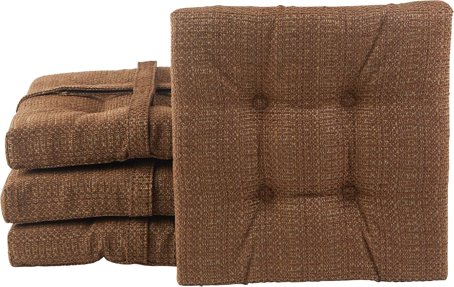 Non-Slip Gripper Tufted Square Stool Cushions with Tie Straps for ...